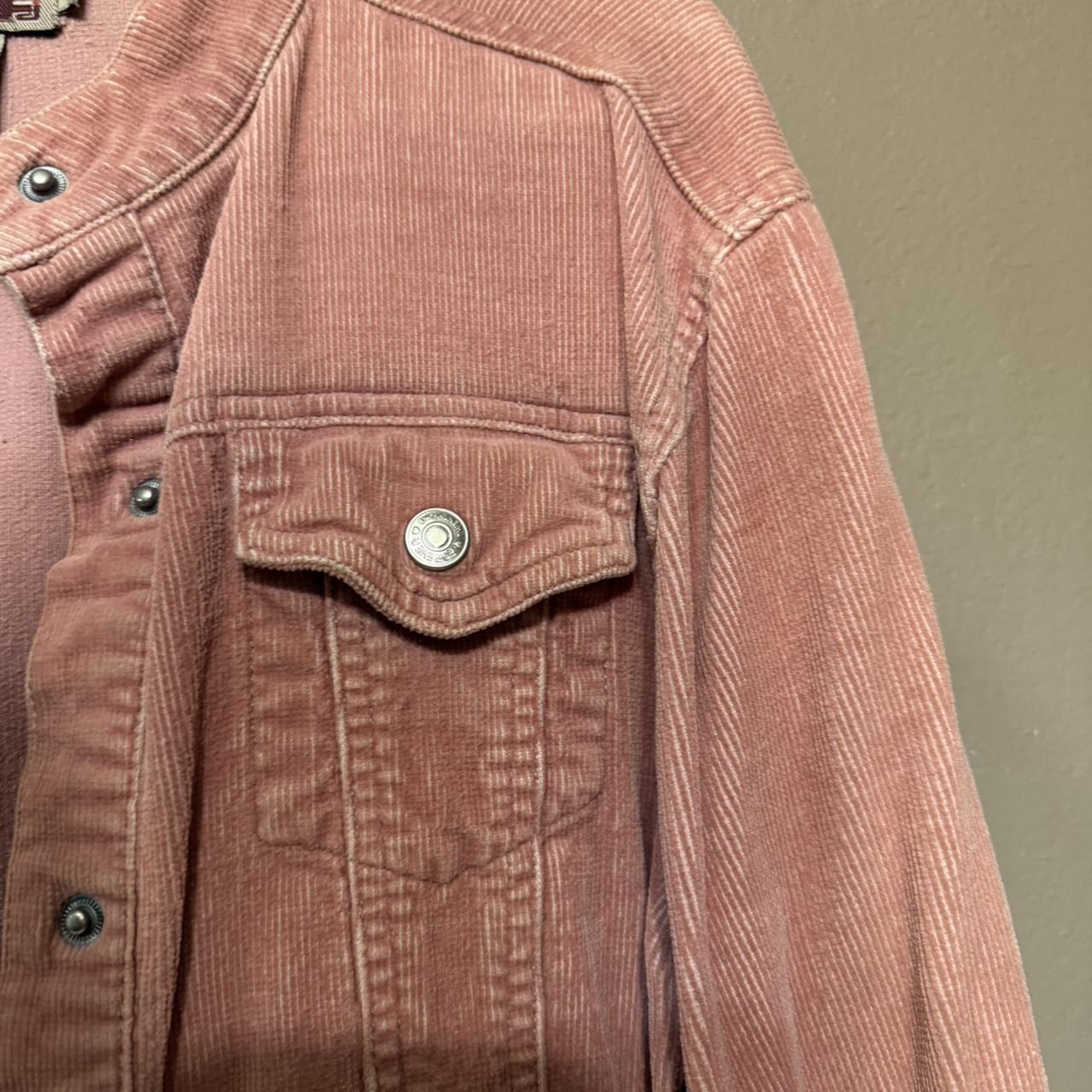 Pink corduroy jacket Size Large - Depop