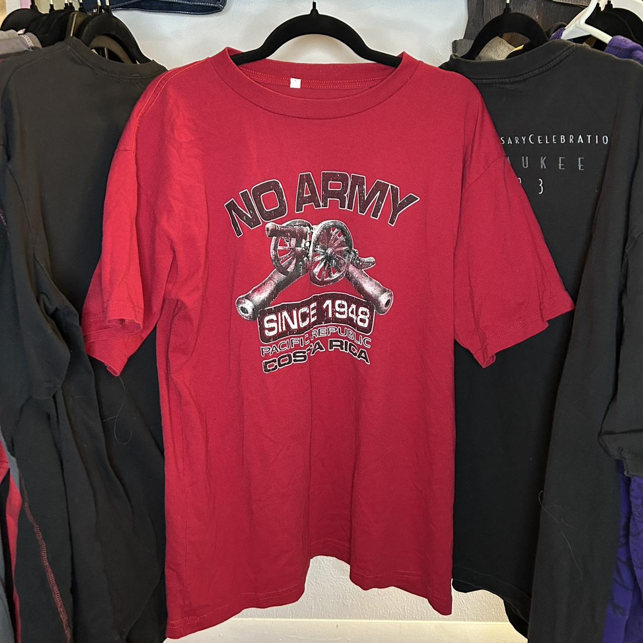 Red Costa Rica “No Army Since 1948” Shirt... | Depop
