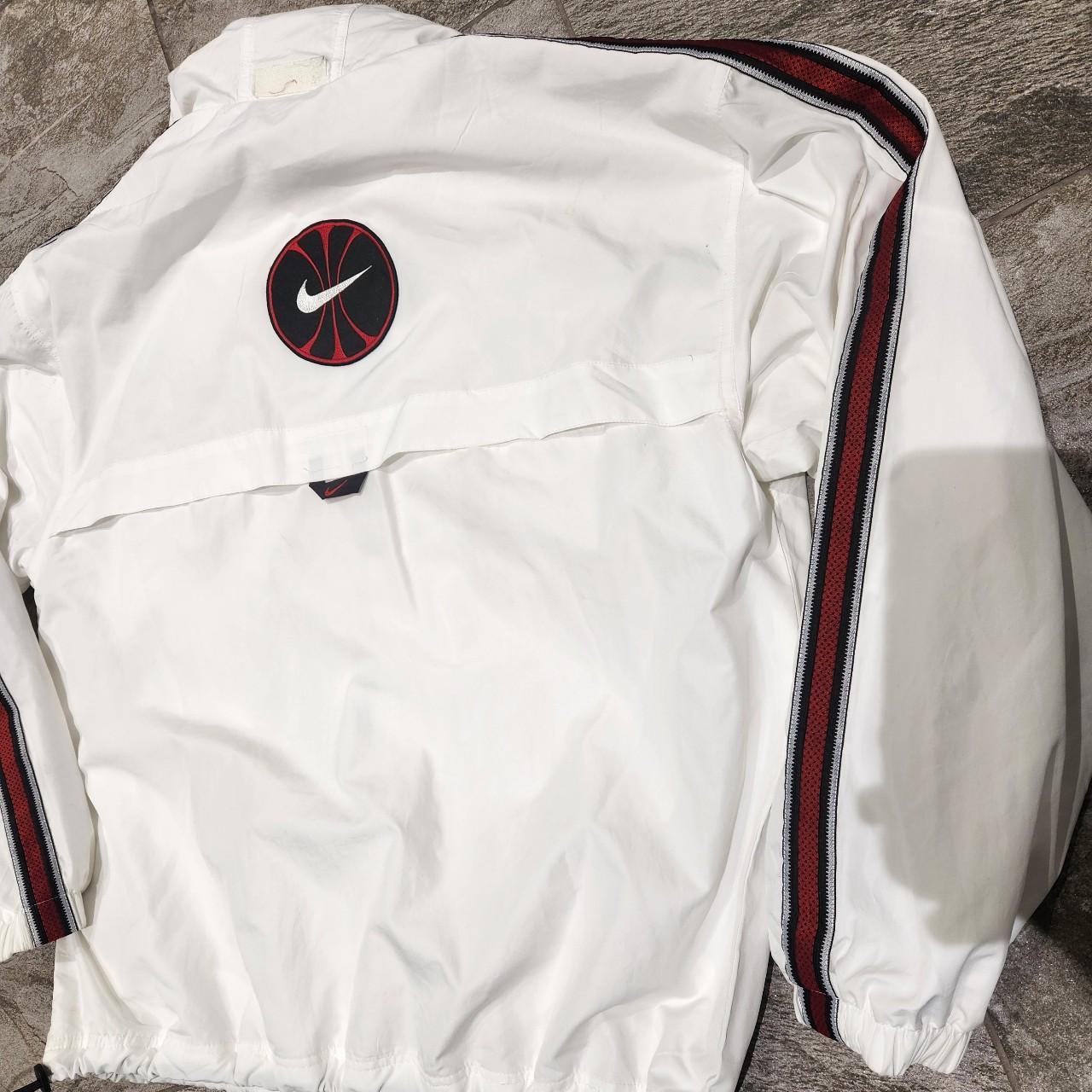 90s vintage nike jacket Very unique White with... - Depop