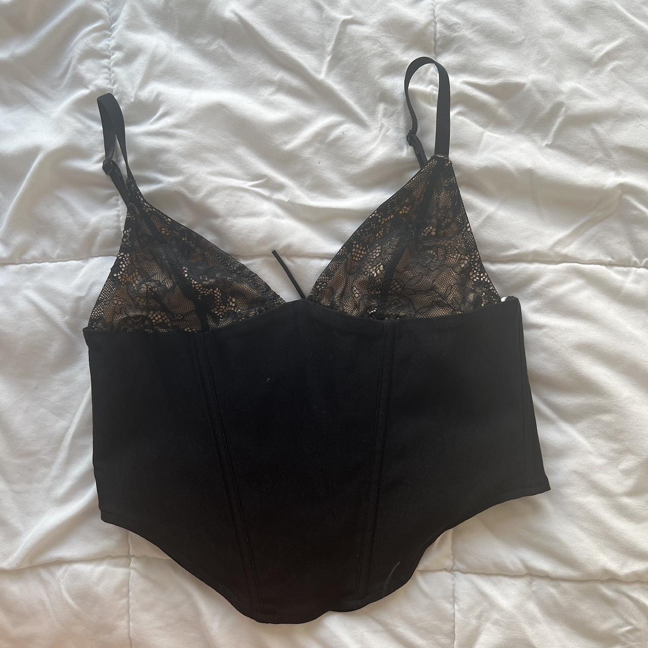 Glassons Curve Hem Lace V Neck Corset Top original $40 | Depop