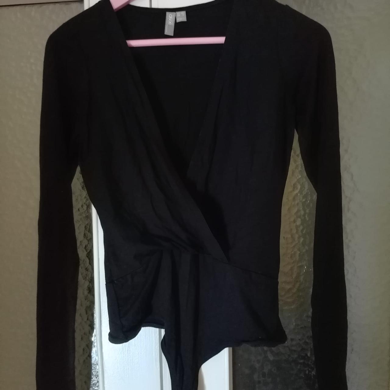 Asos body nero. Scollo a V. Maniche lunghe. Taglia... - Depop