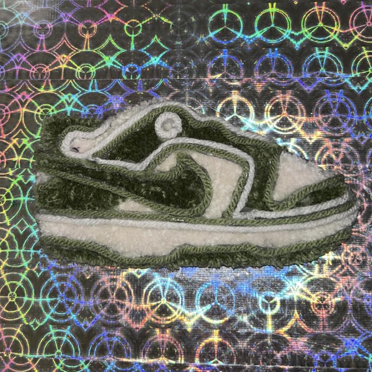 Punch needle Nike dunk low 5-8 inches Hand made... - Depop