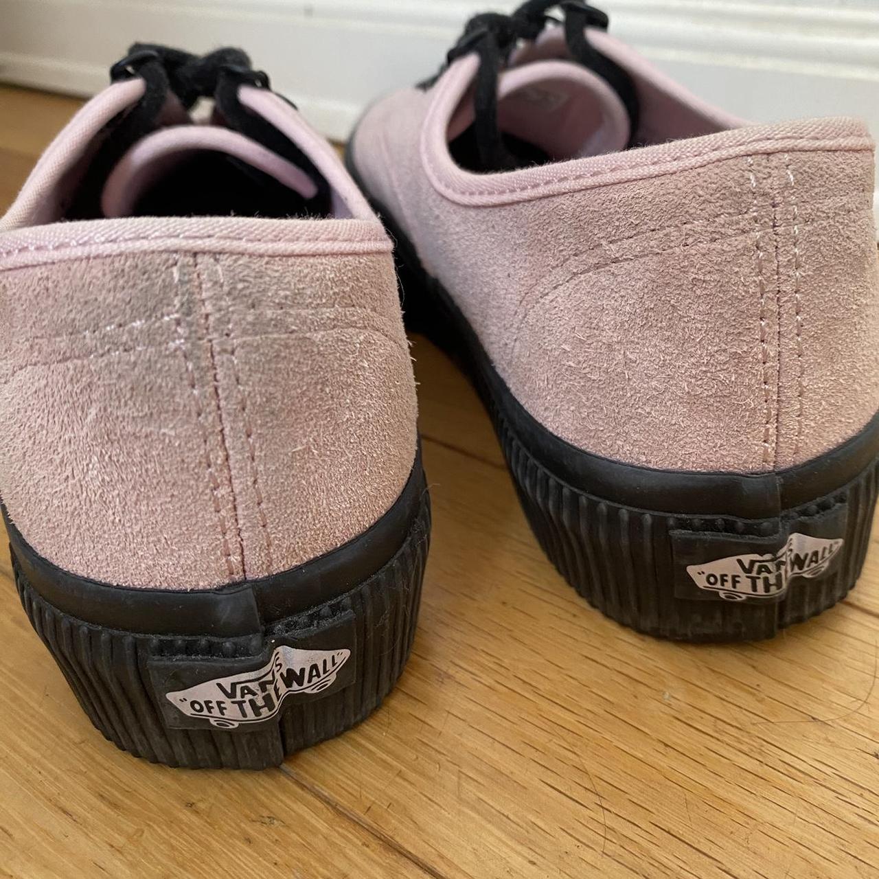 pink & black vans platform sneakers only worn a... - Depop