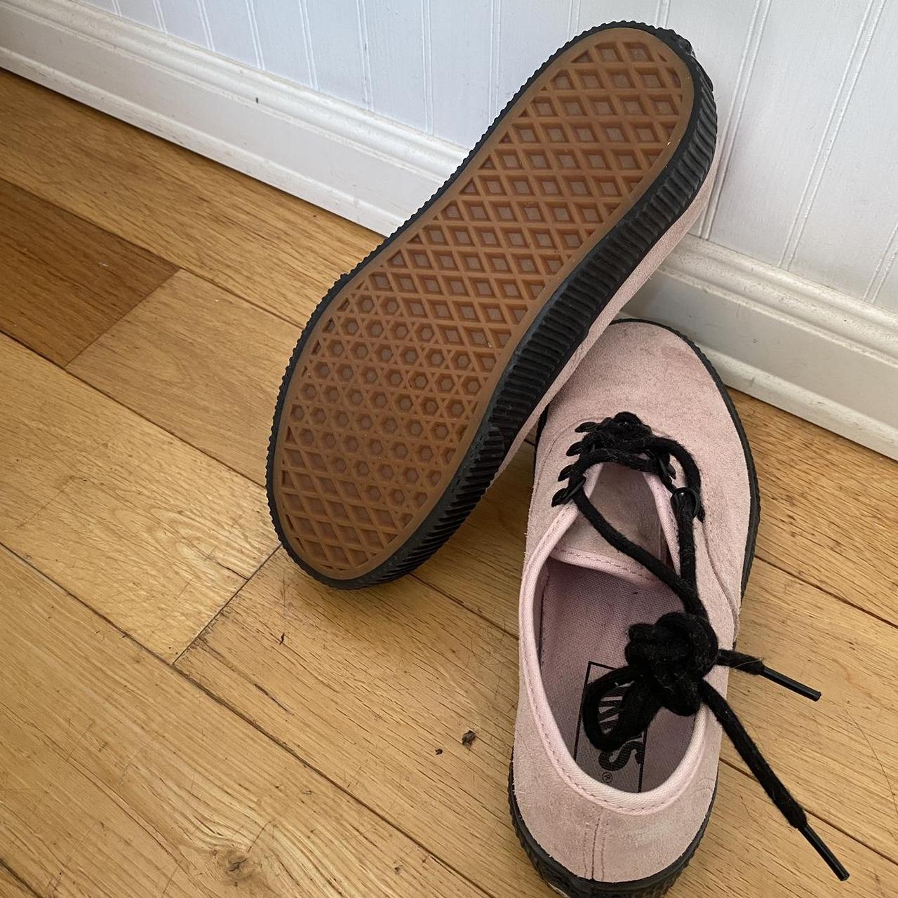 pink & black vans platform sneakers only worn a... - Depop
