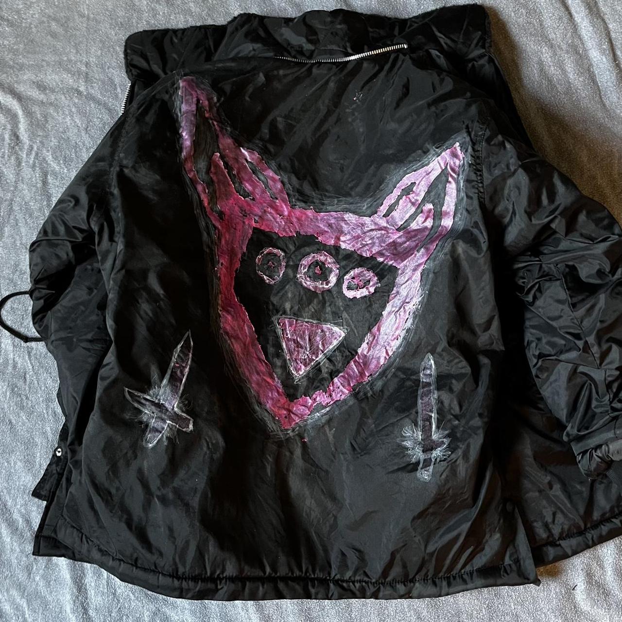 Custom Devil Satanic Jacket with fur collar... - Depop