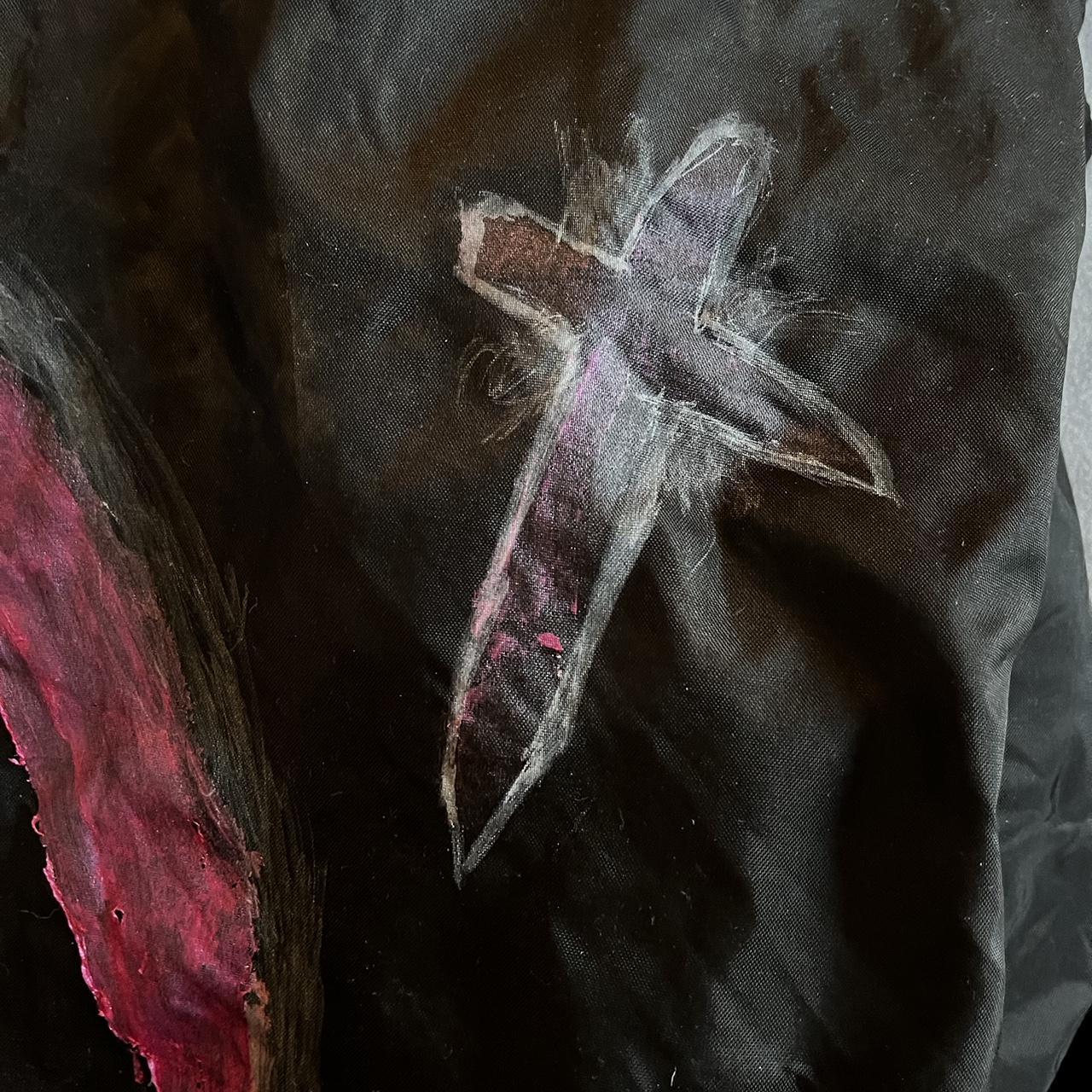 Custom Devil Satanic Jacket with fur collar... - Depop