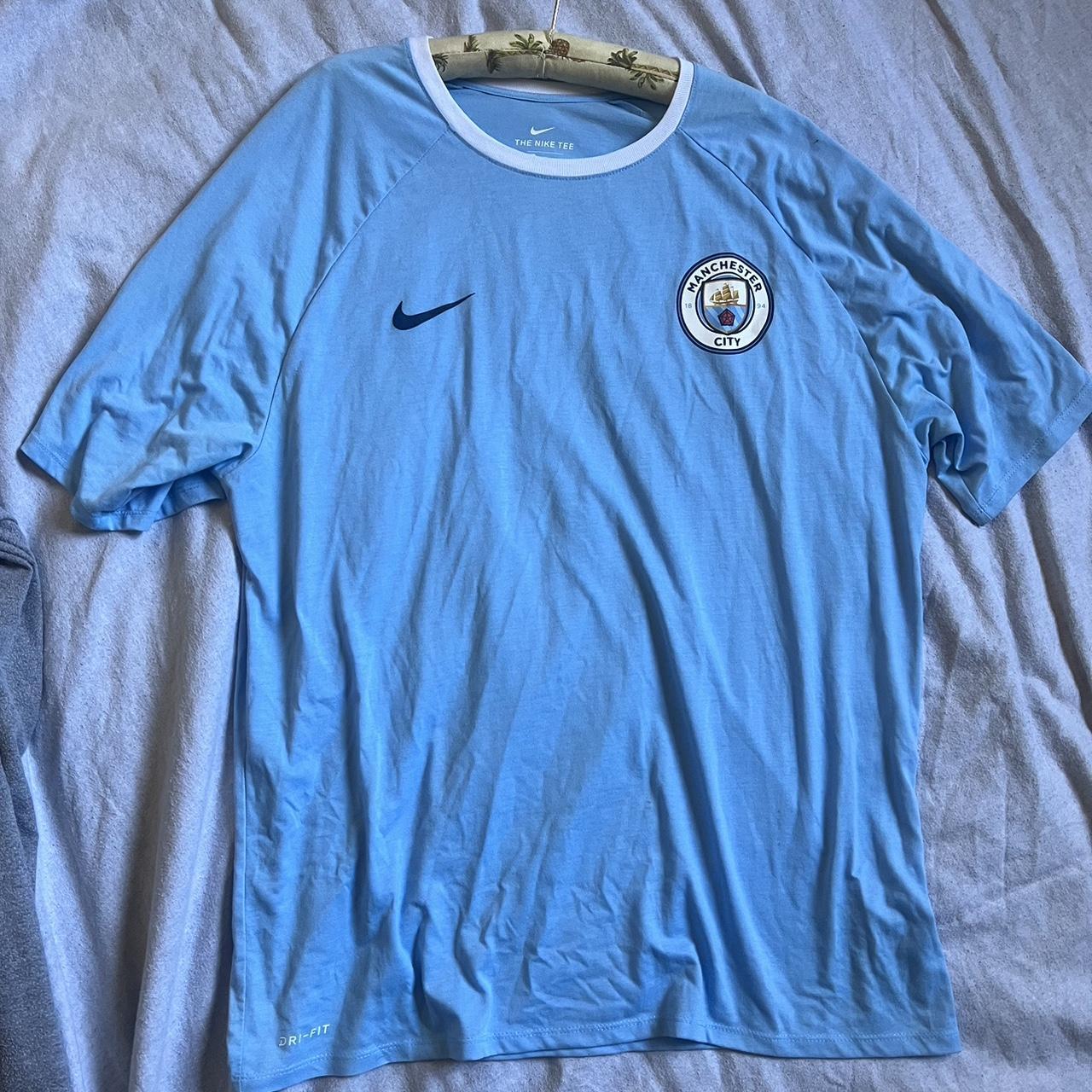 Blue Nike Manchester City Soccer Jersey Size:... - Depop