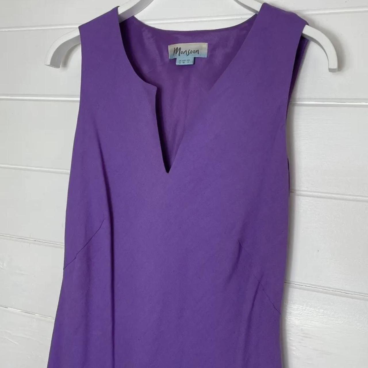 Monsoon Light Purple Linen Blend V Neck Bias Cut... | Depop