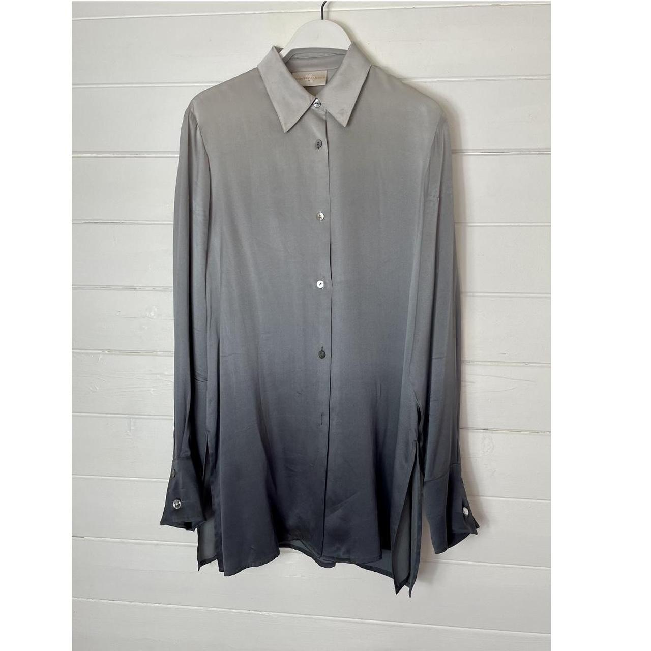 Vintage Country Casuals Grey Ombré Pure Silk Satin... - Depop