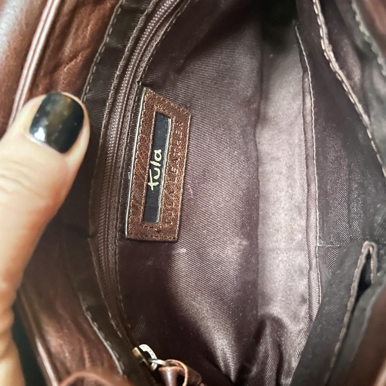 Tula Small Brown Real Leather Grab Bag Handbag 10” x... - Depop