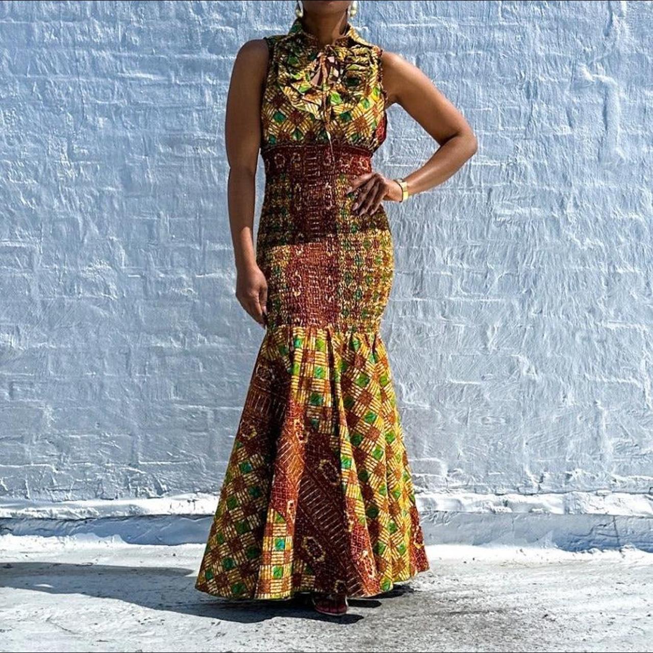Incredible maxi fishtail African dress By... | Depop