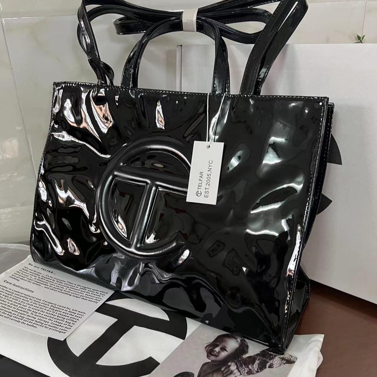 Telfar Brand New Black Patent Leather Medium Bag I... - Depop