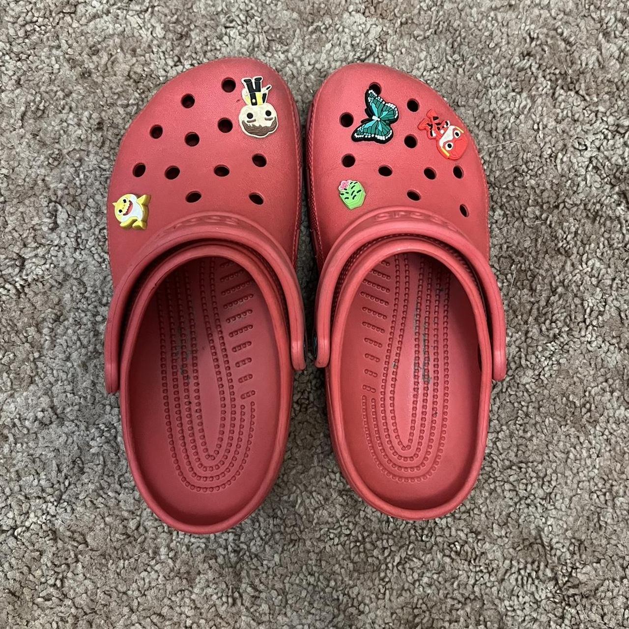 AUTHENTIC red crocs - used - size 8 in W and 6 in... - Depop