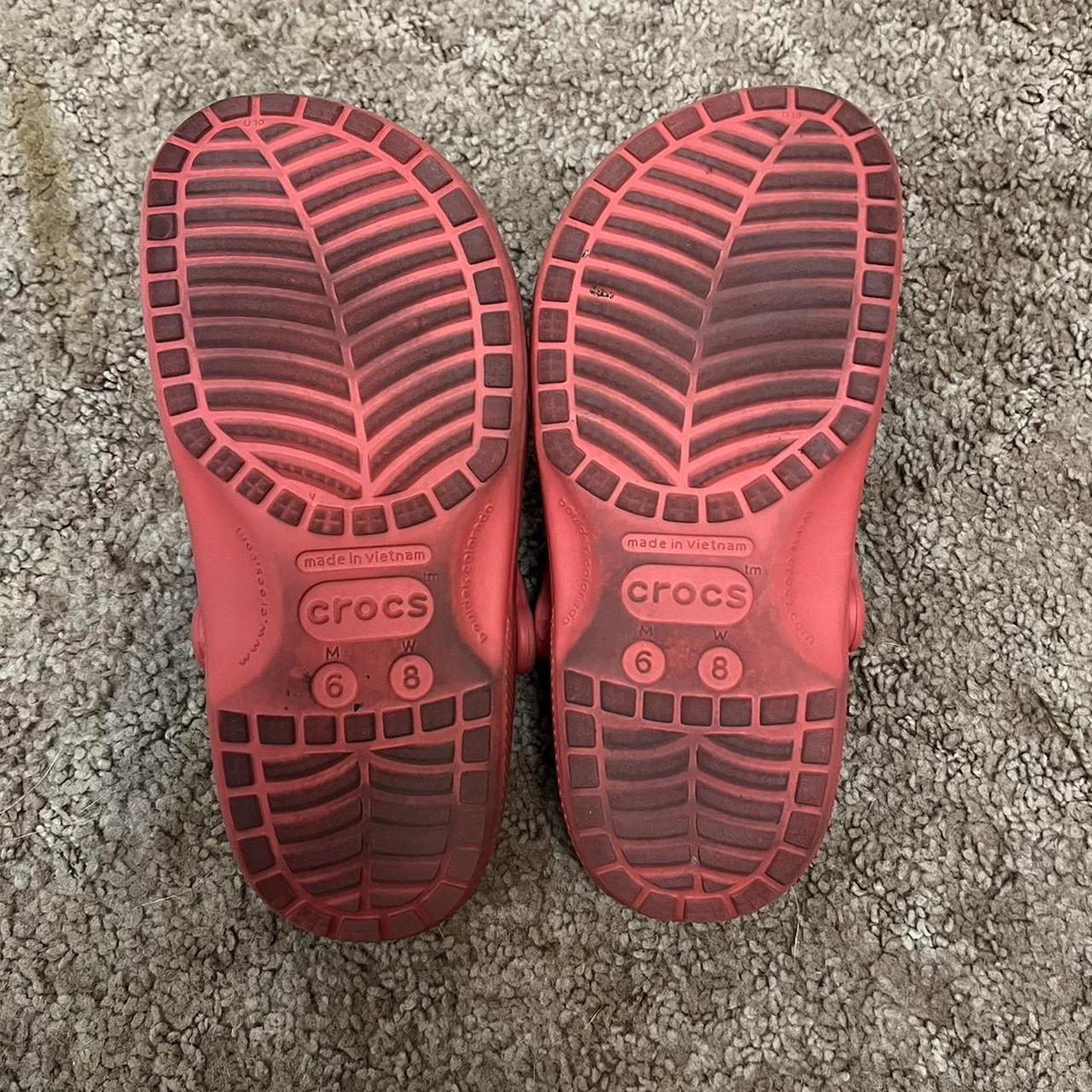AUTHENTIC red crocs - used - size 8 in W and 6 in... - Depop