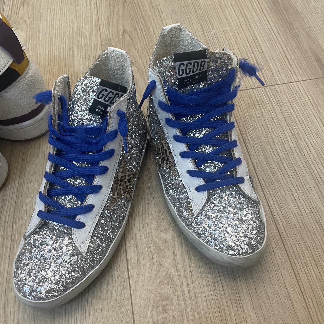 Golden goose silver high tops very good condition... - Depop