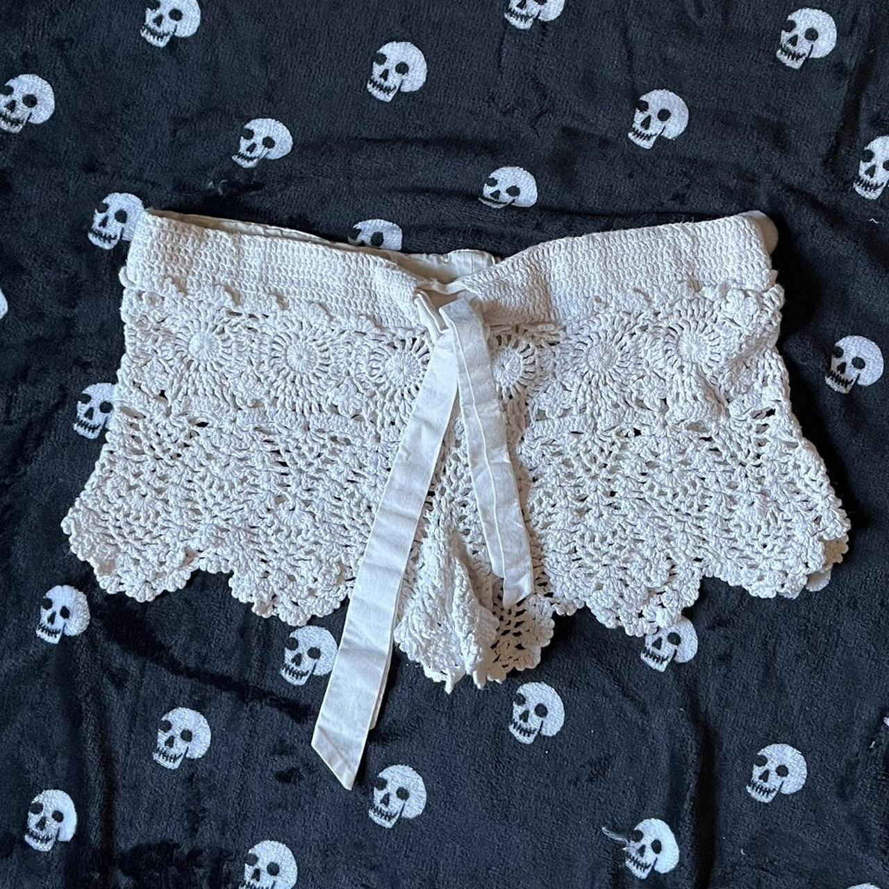Crochet y2k Coquette Gianni Bini Mini Shorts ≈ i... - Depop