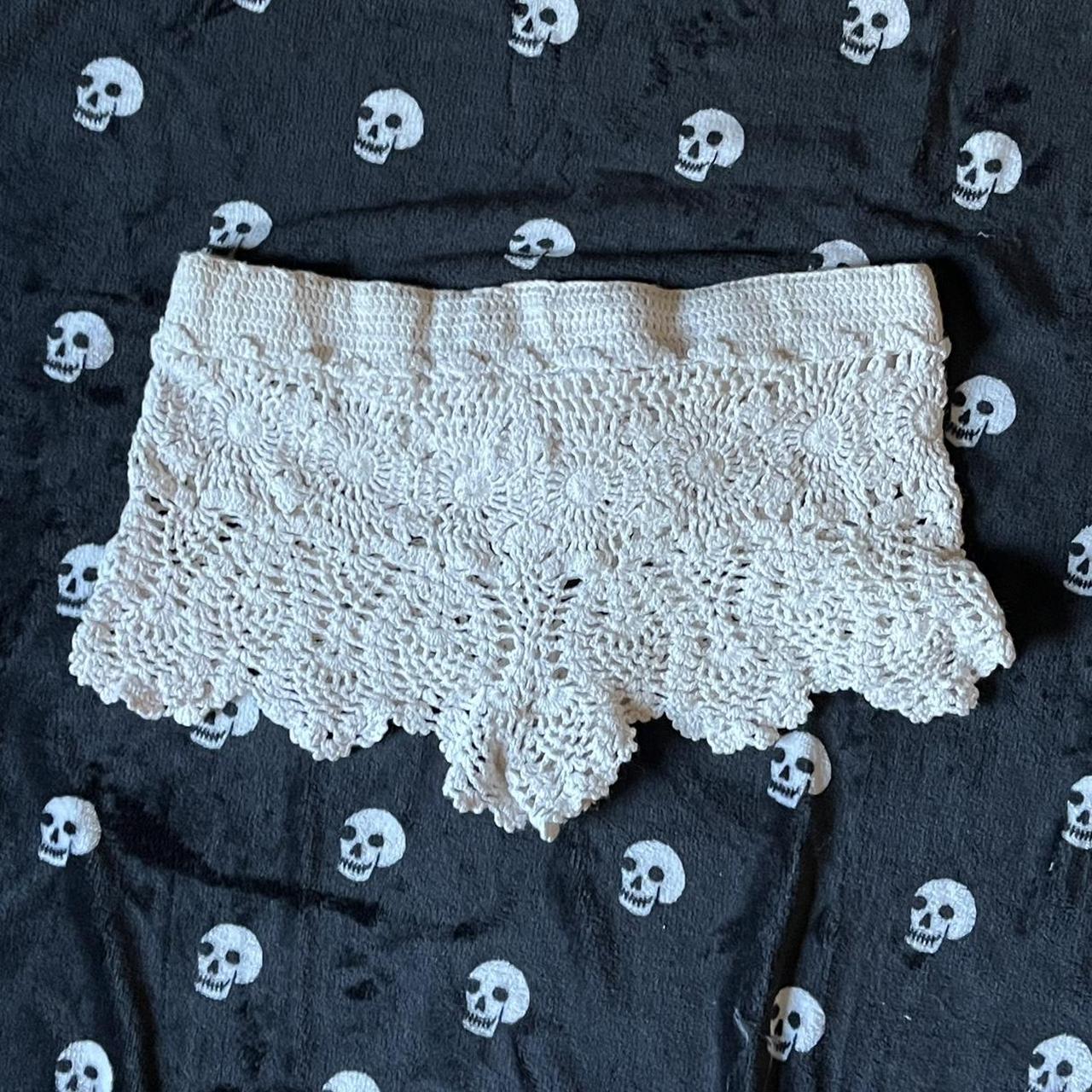 Crochet y2k Coquette Gianni Bini Mini Shorts ≈ i... - Depop