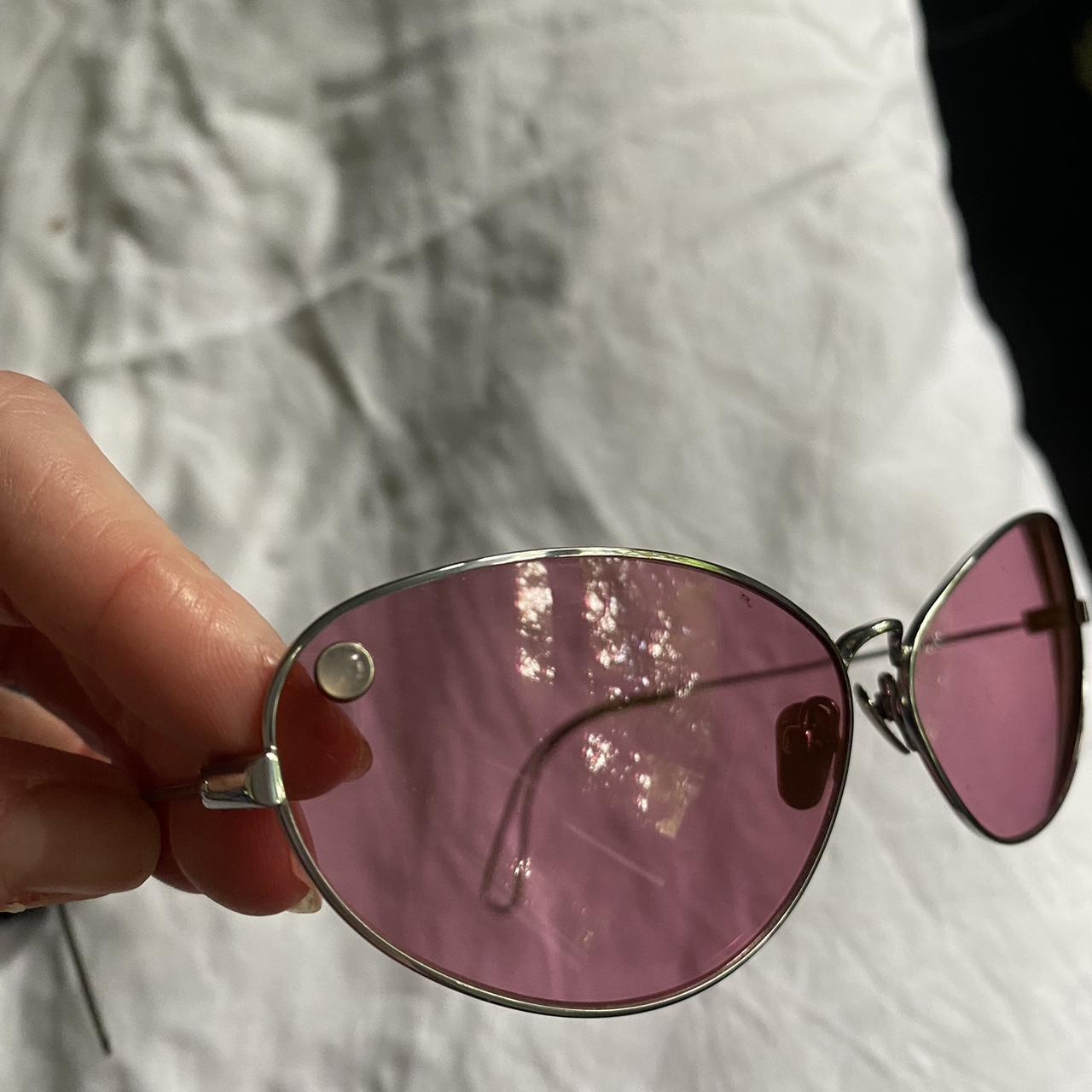 Poms sunglasses Pink lenses - Depop