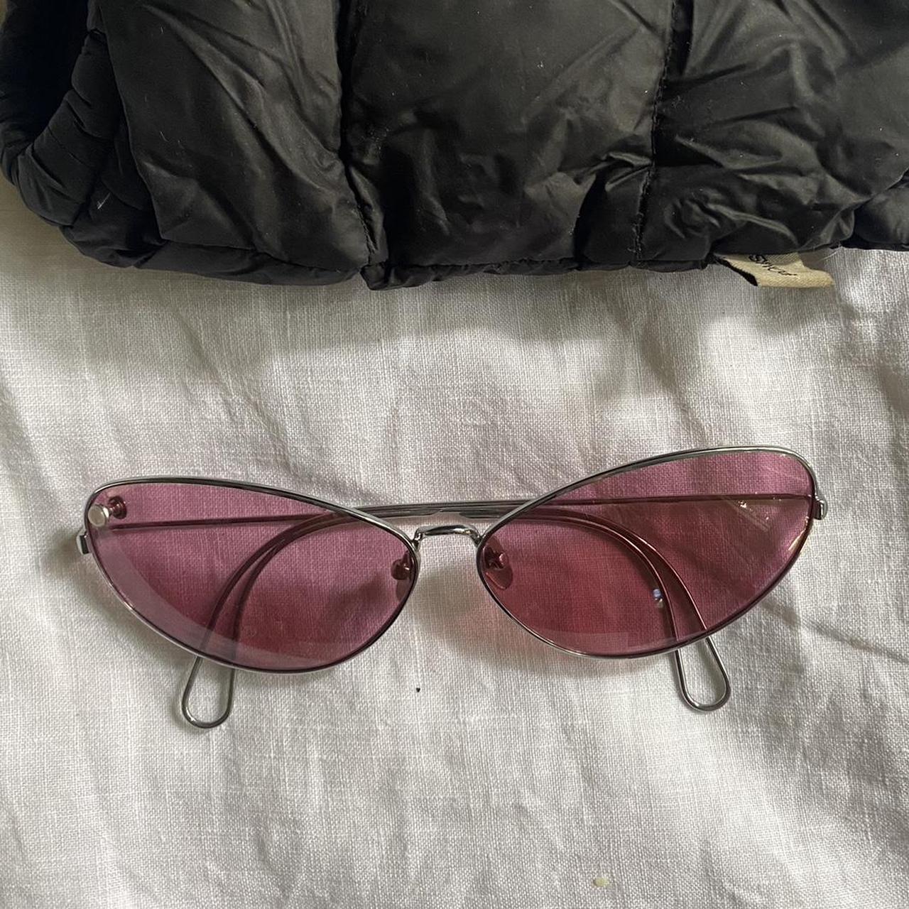 Poms sunglasses Pink lenses - Depop