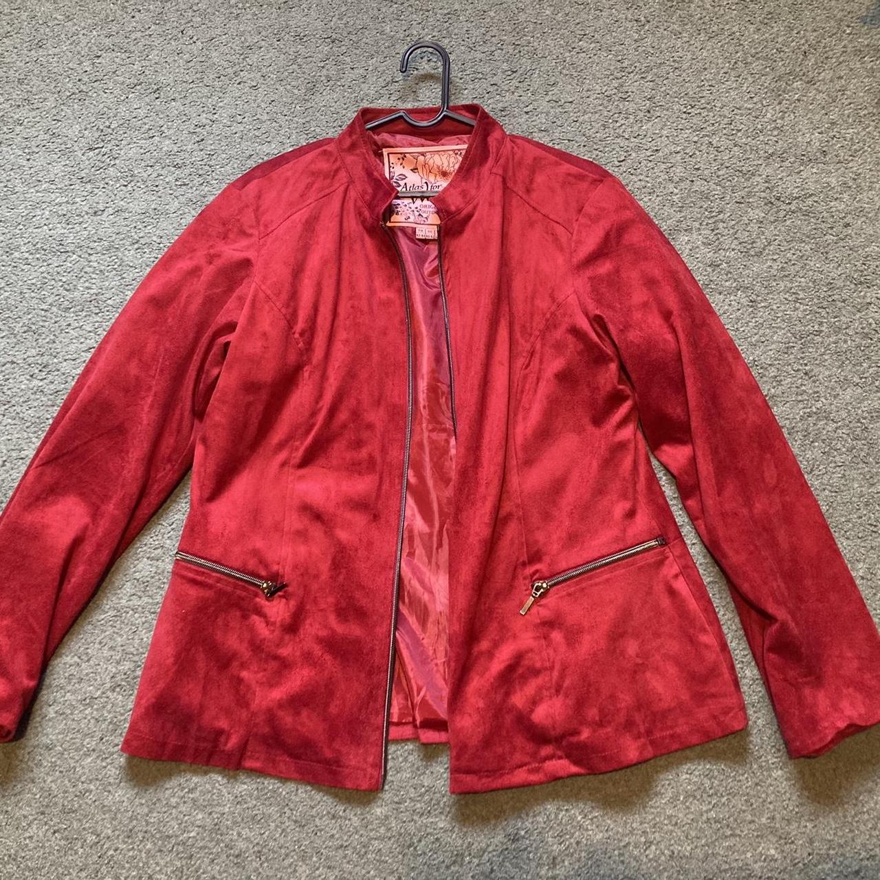70s style vintage burgundy red jacket Light... - Depop