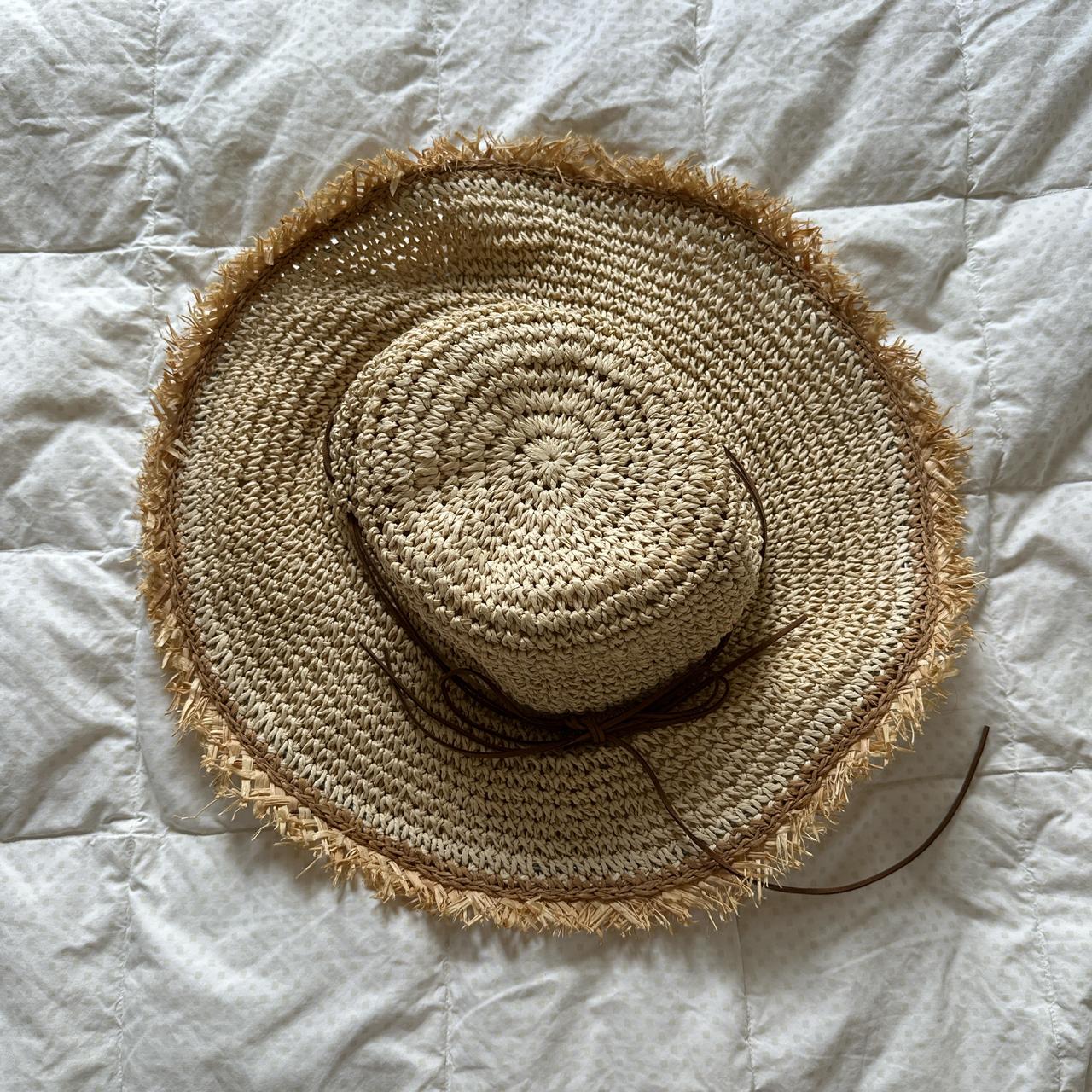 Unbranded Straw Hat with removable string Never worn - Depop