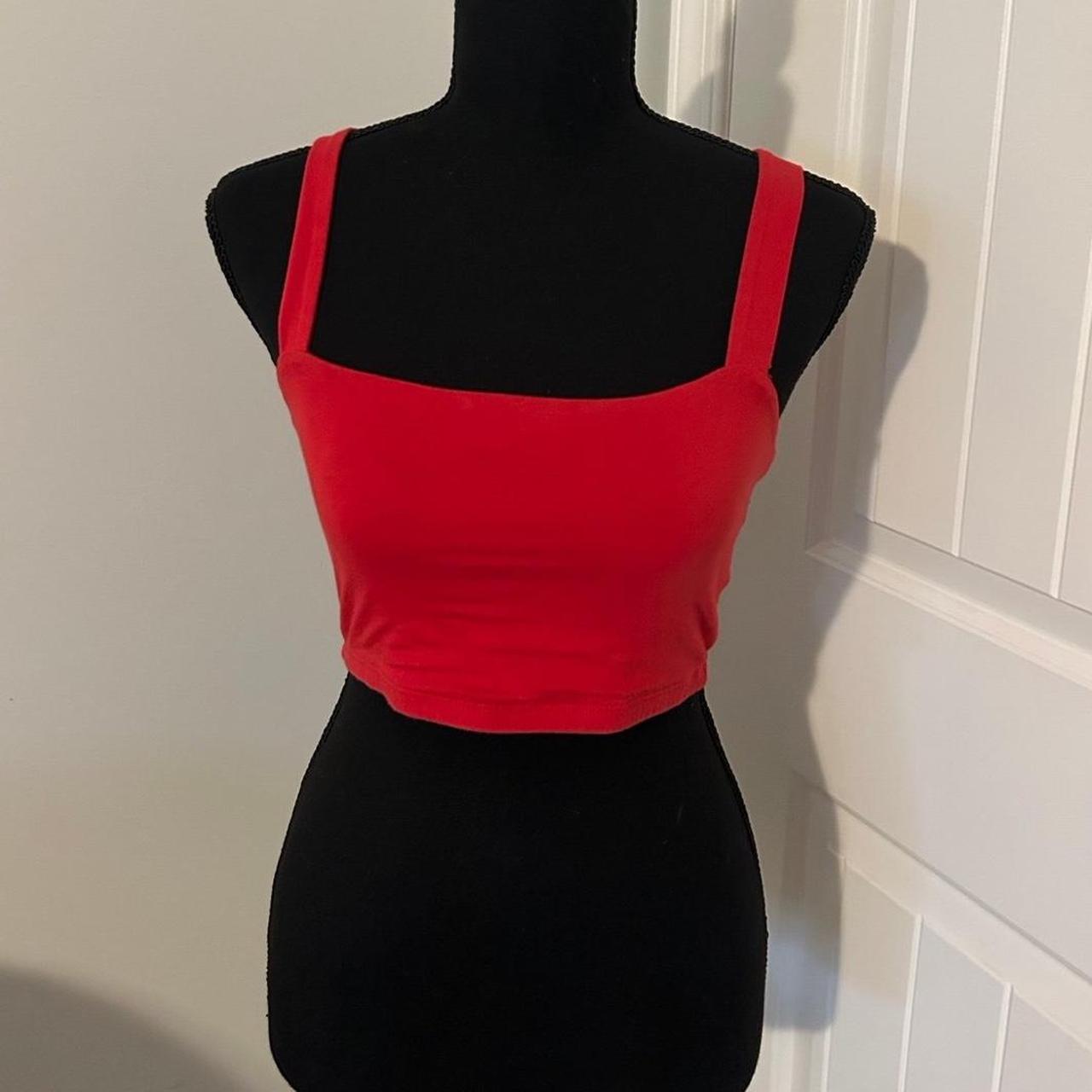 Red Strap Women’s Crop Top XS Size: XS (0-2) brand:... - Depop