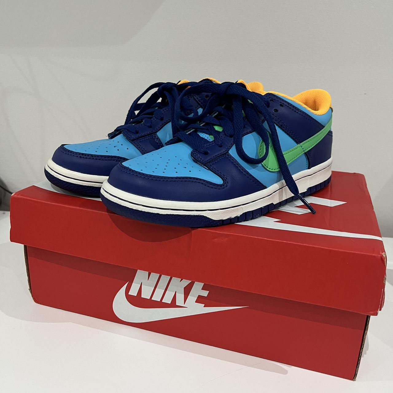 Nike Junior Dunk Low Trainer Baltic Blue / Electric... - Depop