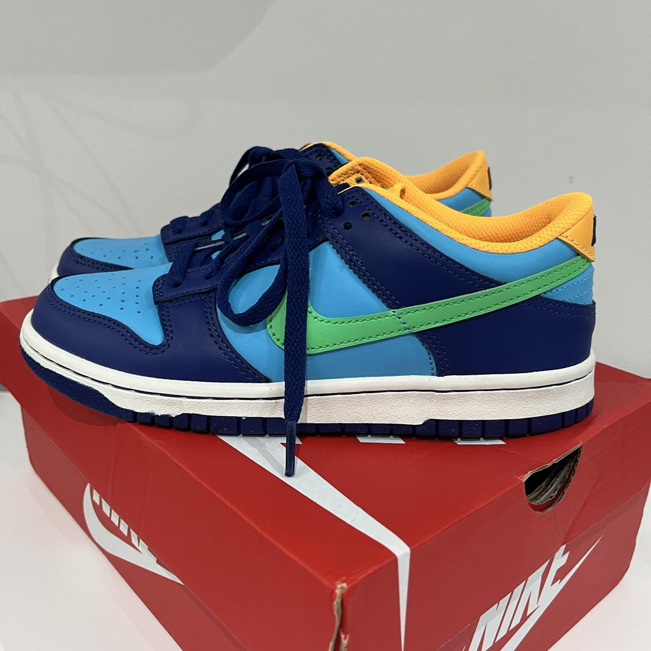 Nike Junior Dunk Low Trainer Baltic Blue / Electric... - Depop