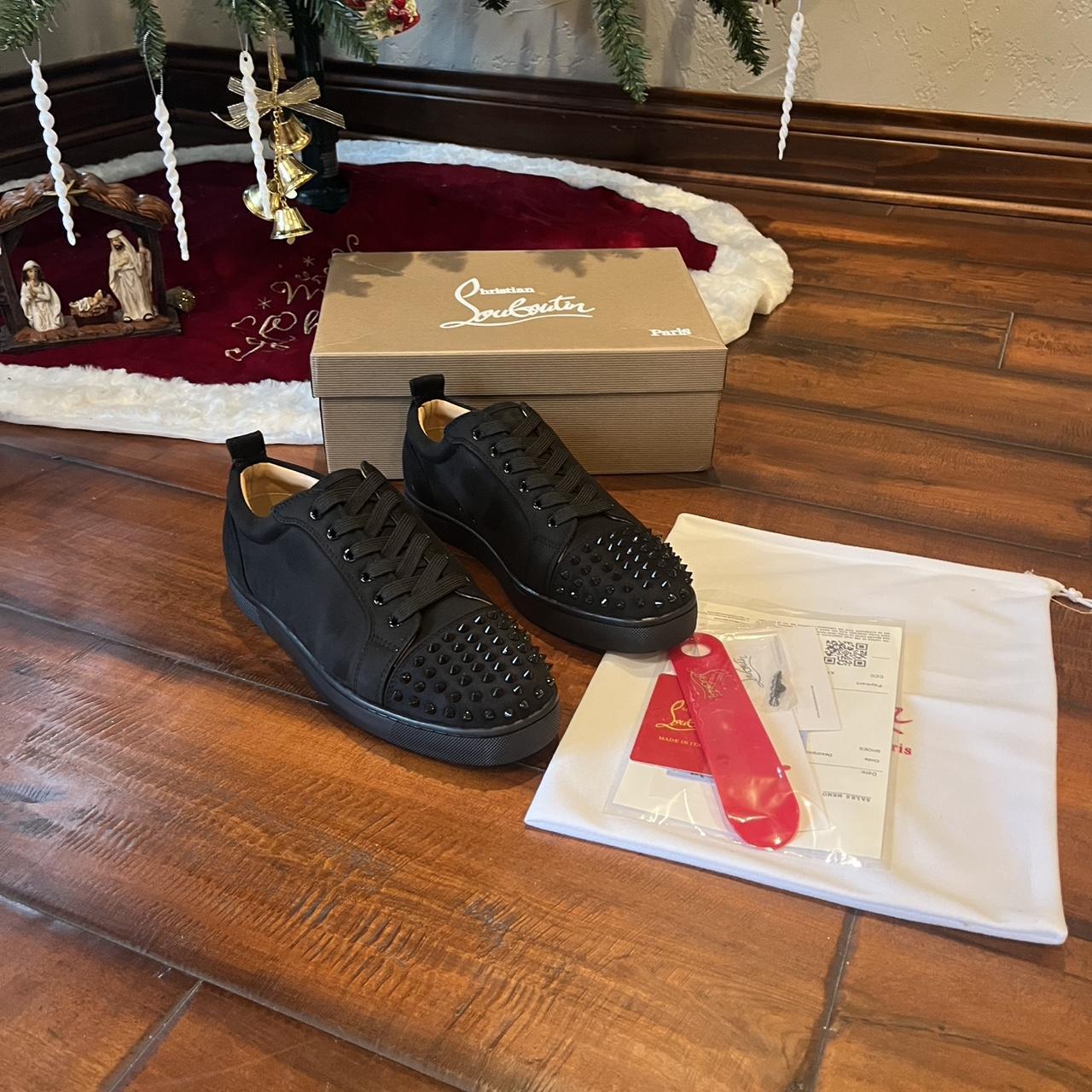 Red bottoms Black Studded Low-Top Sneakers – US... | Depop