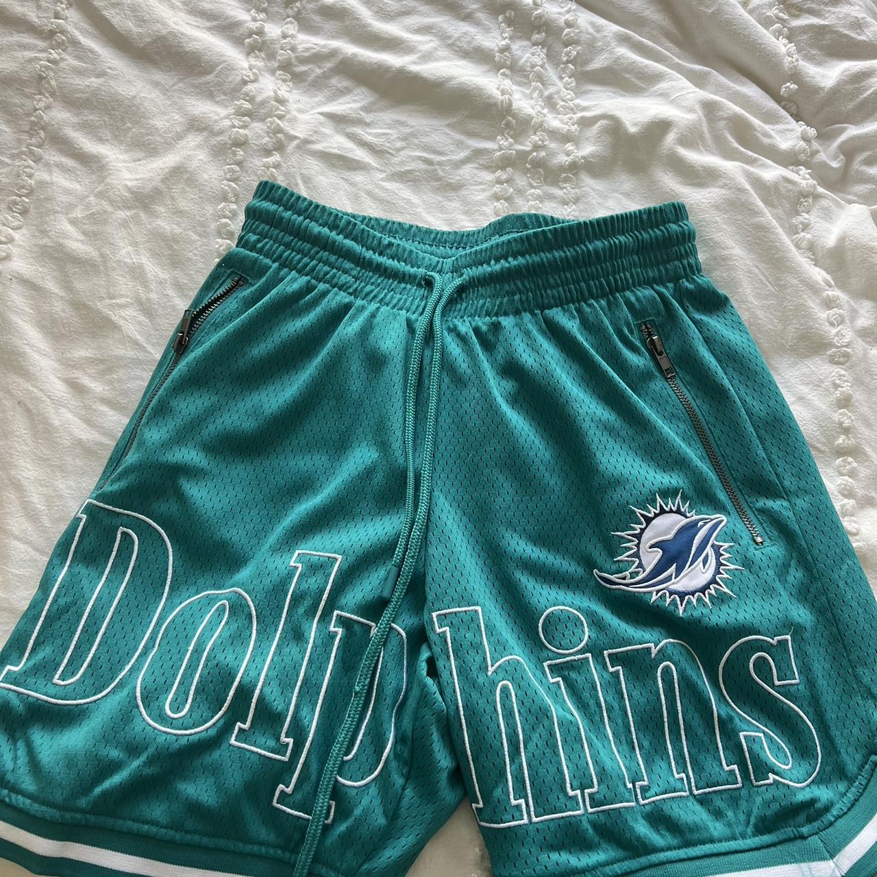 Cute dolphins teal shorts 2XS fits XS - Depop