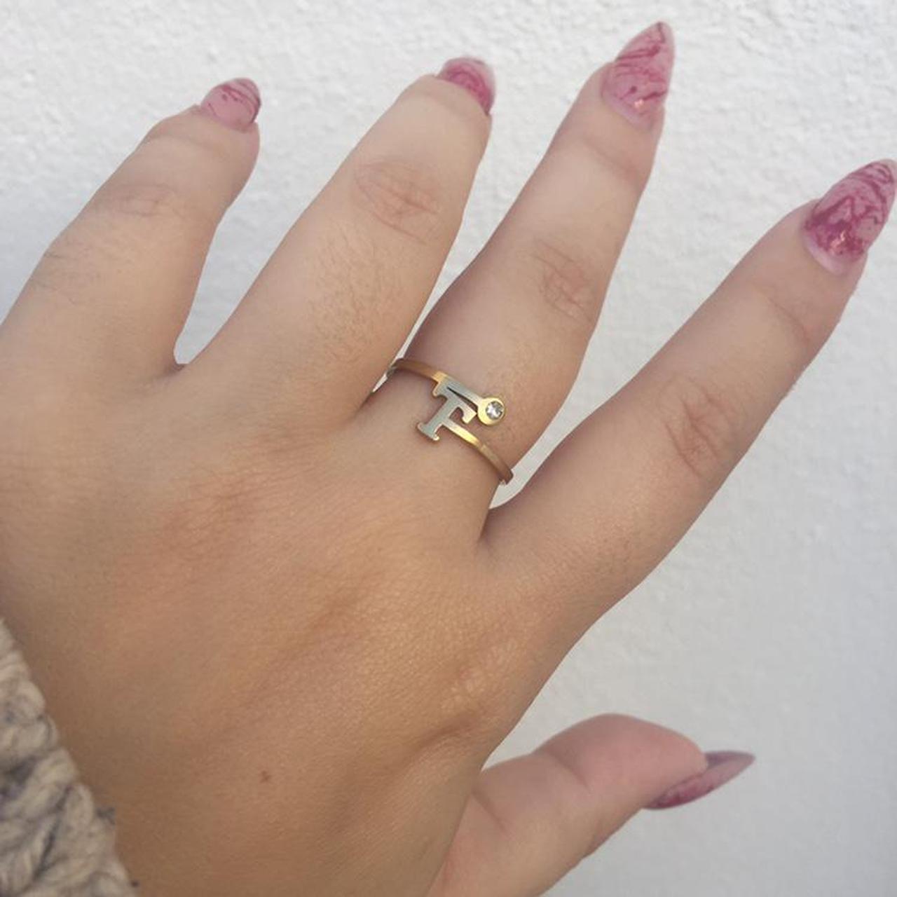 T letter golden color ring Perfect match ring FREE... - Depop