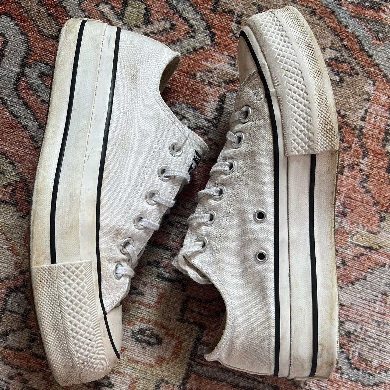 White platform low top Converse. Women’s size 7.5-... - Depop