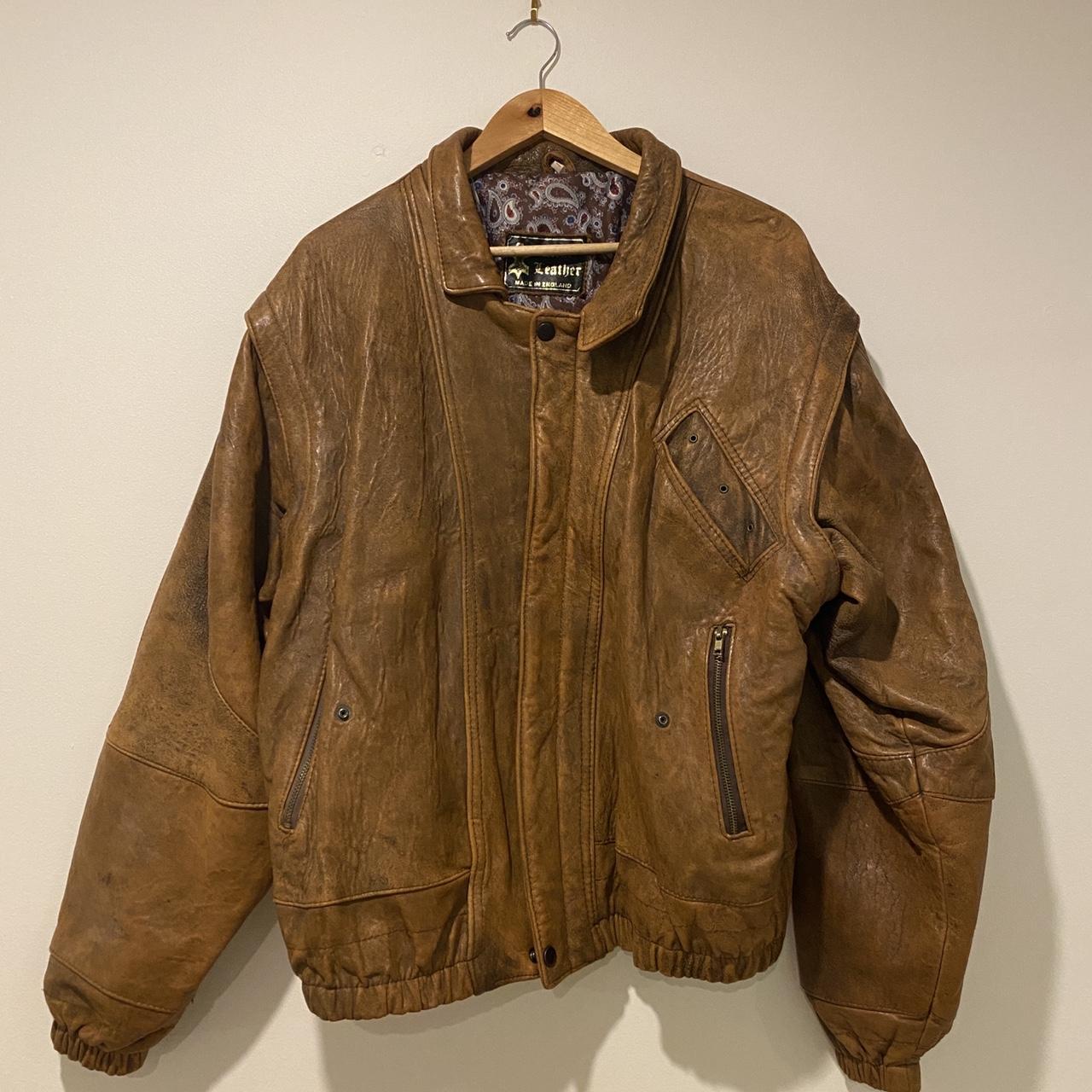 VINTAGE genuine leather jacket. Well cared for and... - Depop