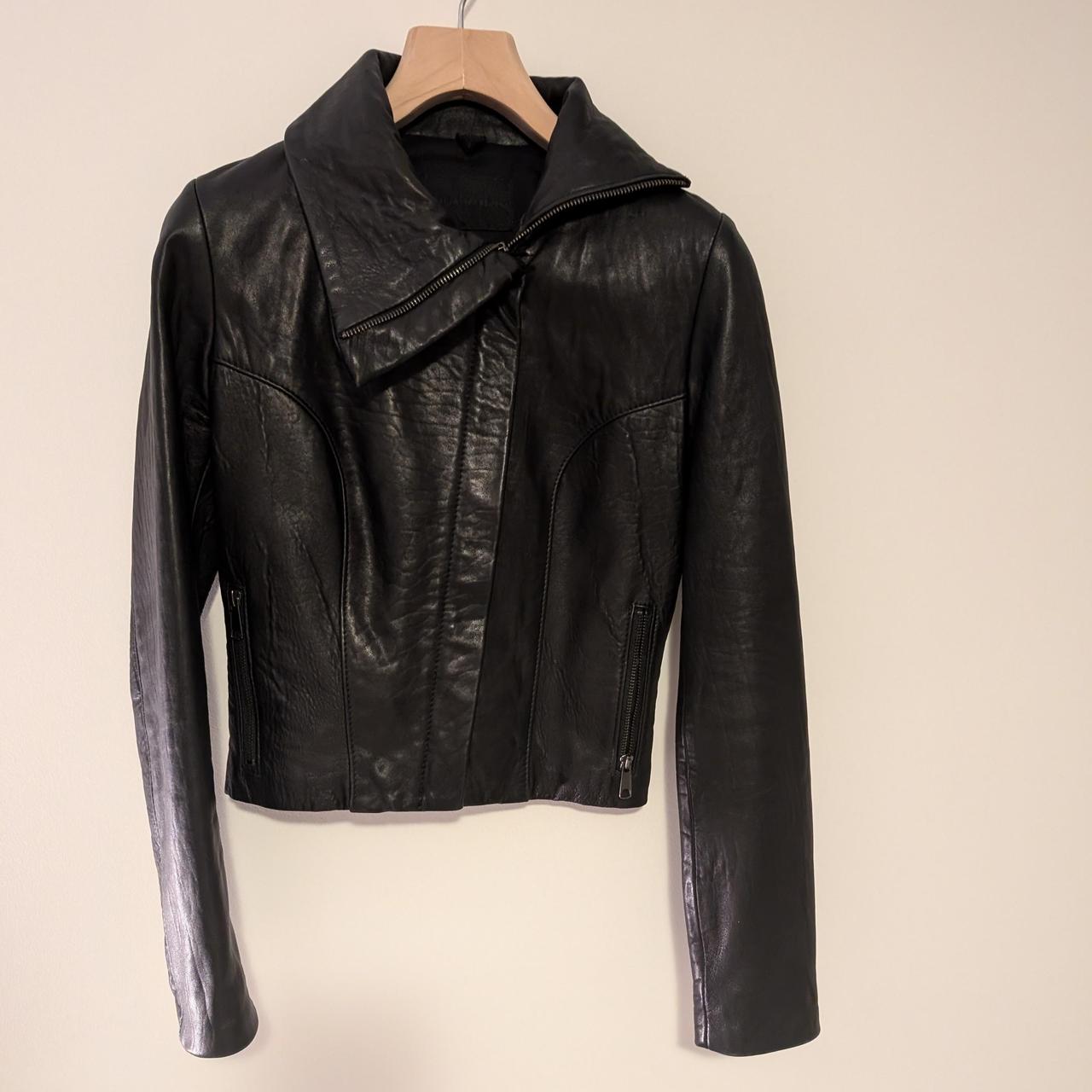Strateas Carlucci Black Leather Jacket - size 8.... - Depop