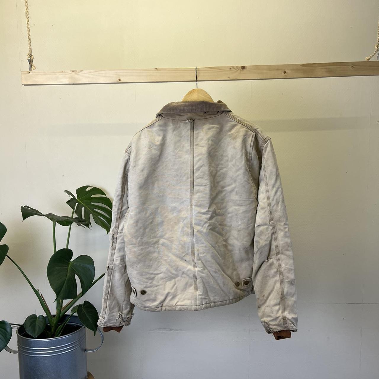 Mens vintage 90’s Beige cream Carhartt Detroit... - Depop