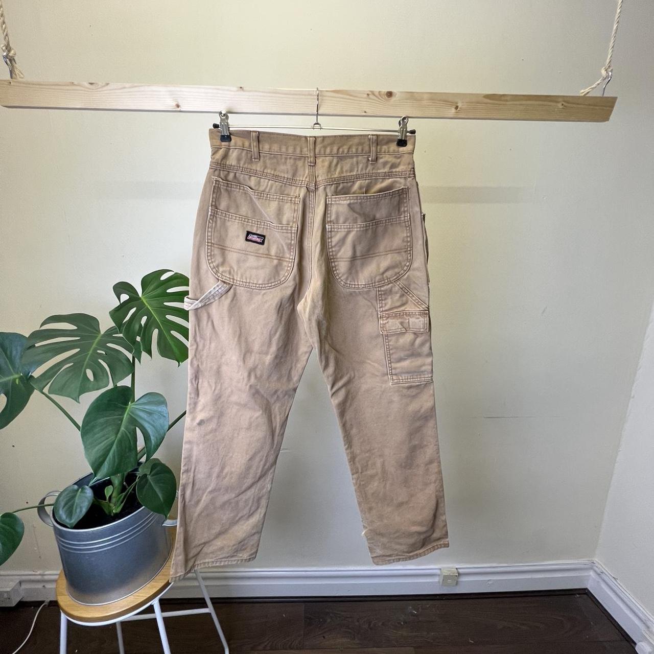 Mens tan Dickies cargo style workwear trousers size... - Depop