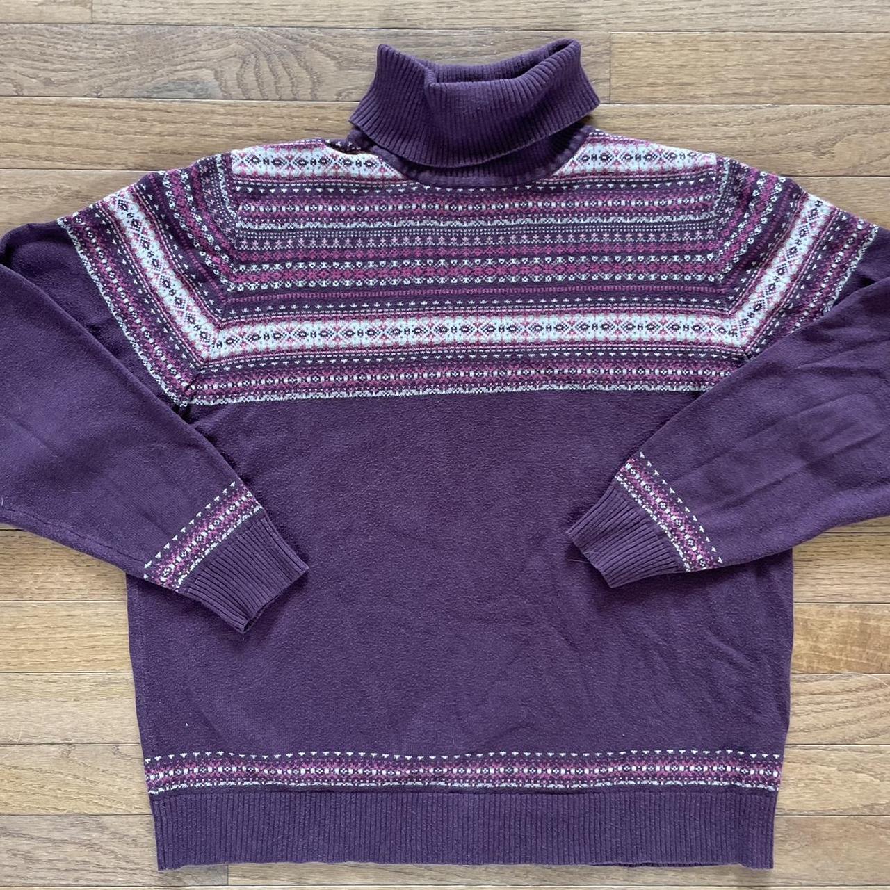 Croft & Barrow grandma swearer Dark purple with... | Depop