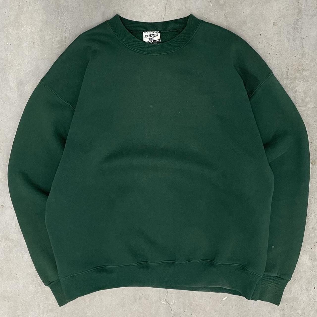 90s LEE STURDY SWEATS GREEN HEAVY PULLOVER CREWNECK... - Depop