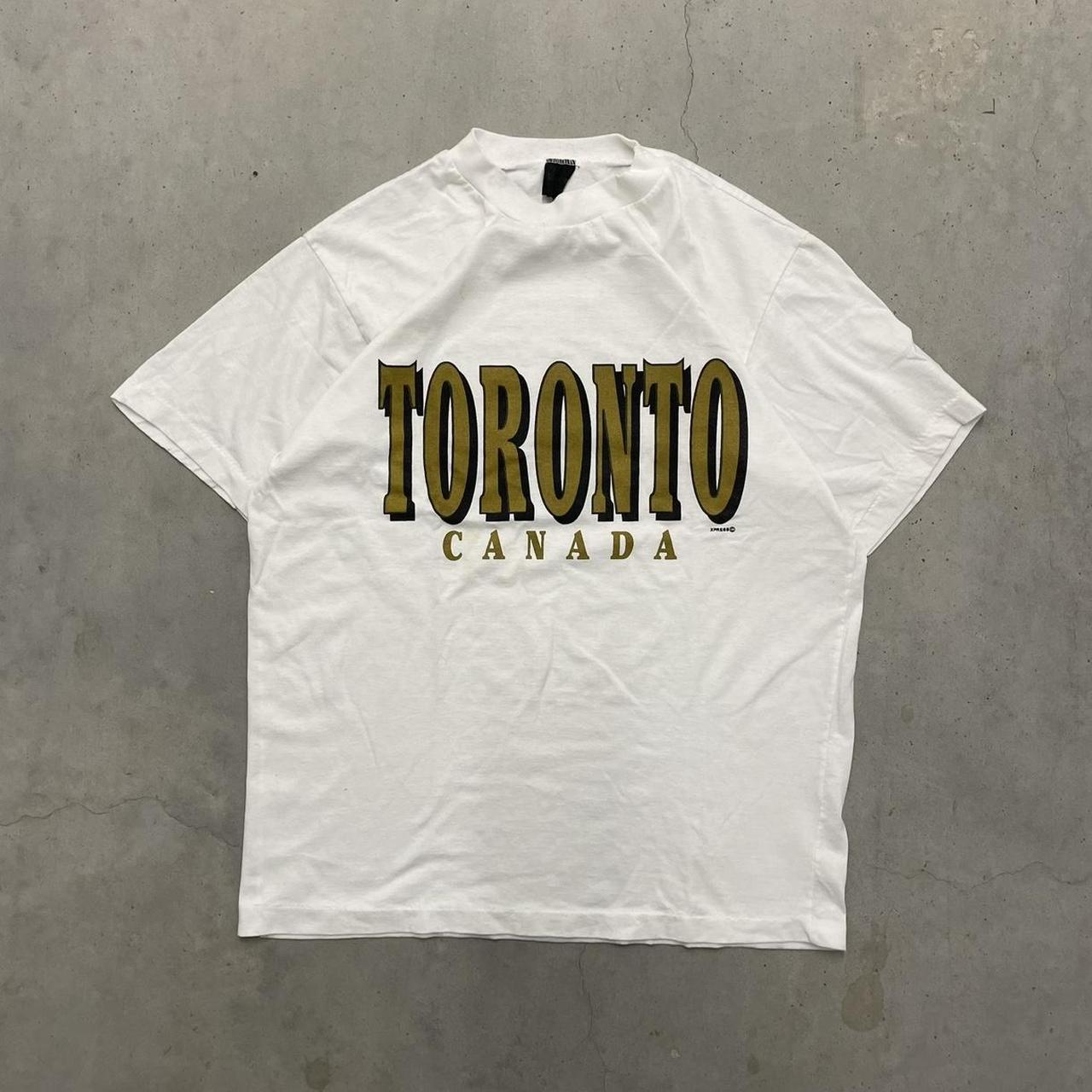 90s VINTAGE SINGLE STITCH TORONTO CANADA WHITE... | Depop