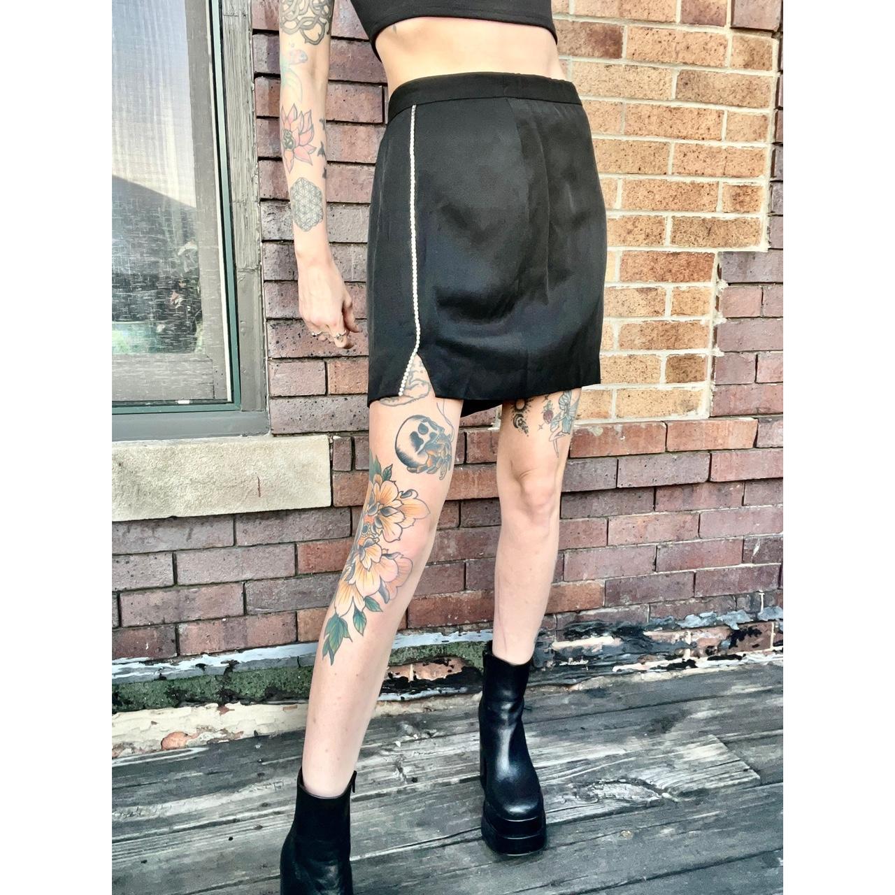 Y2k pencil skirt with rhinestones up the side Soo... - Depop