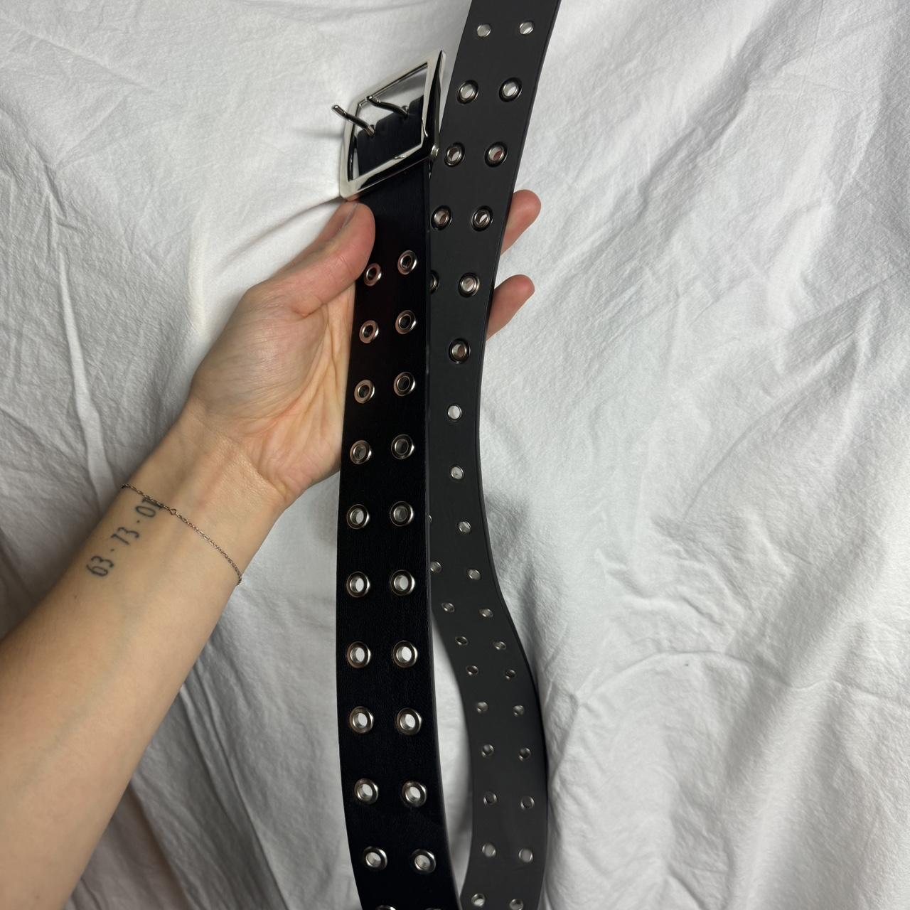 Black ringlet belt Faux leather - Depop