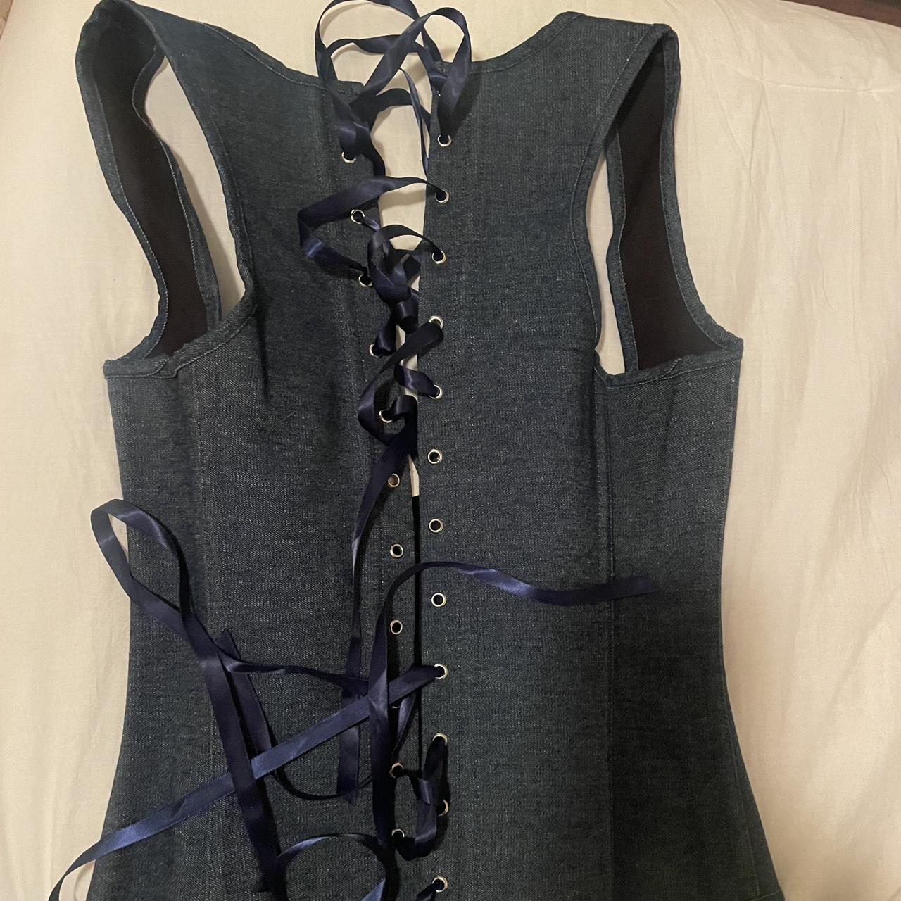 The coolest lace up denim corset vest ever #y2k... - Depop
