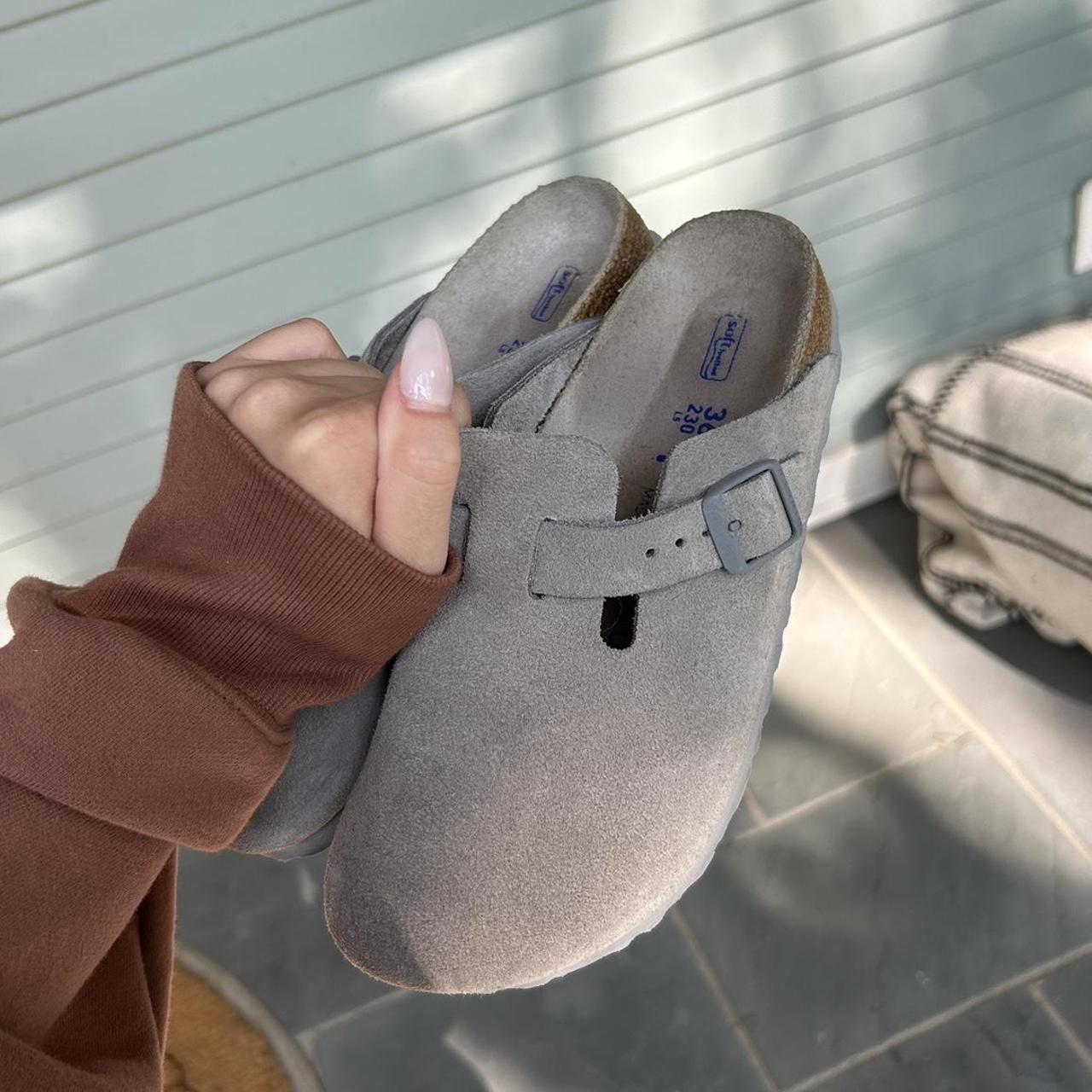 Birkenstock Boston clogs in color stone coin. Size... - Depop