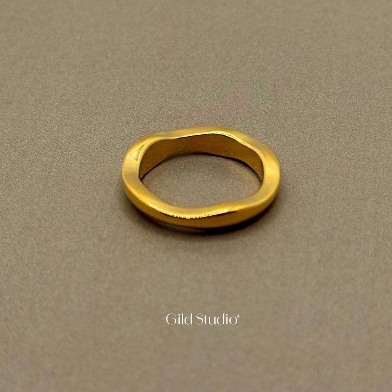 18k Gold Plated Thin Wave Ring Free Shipping ️ ... - Depop