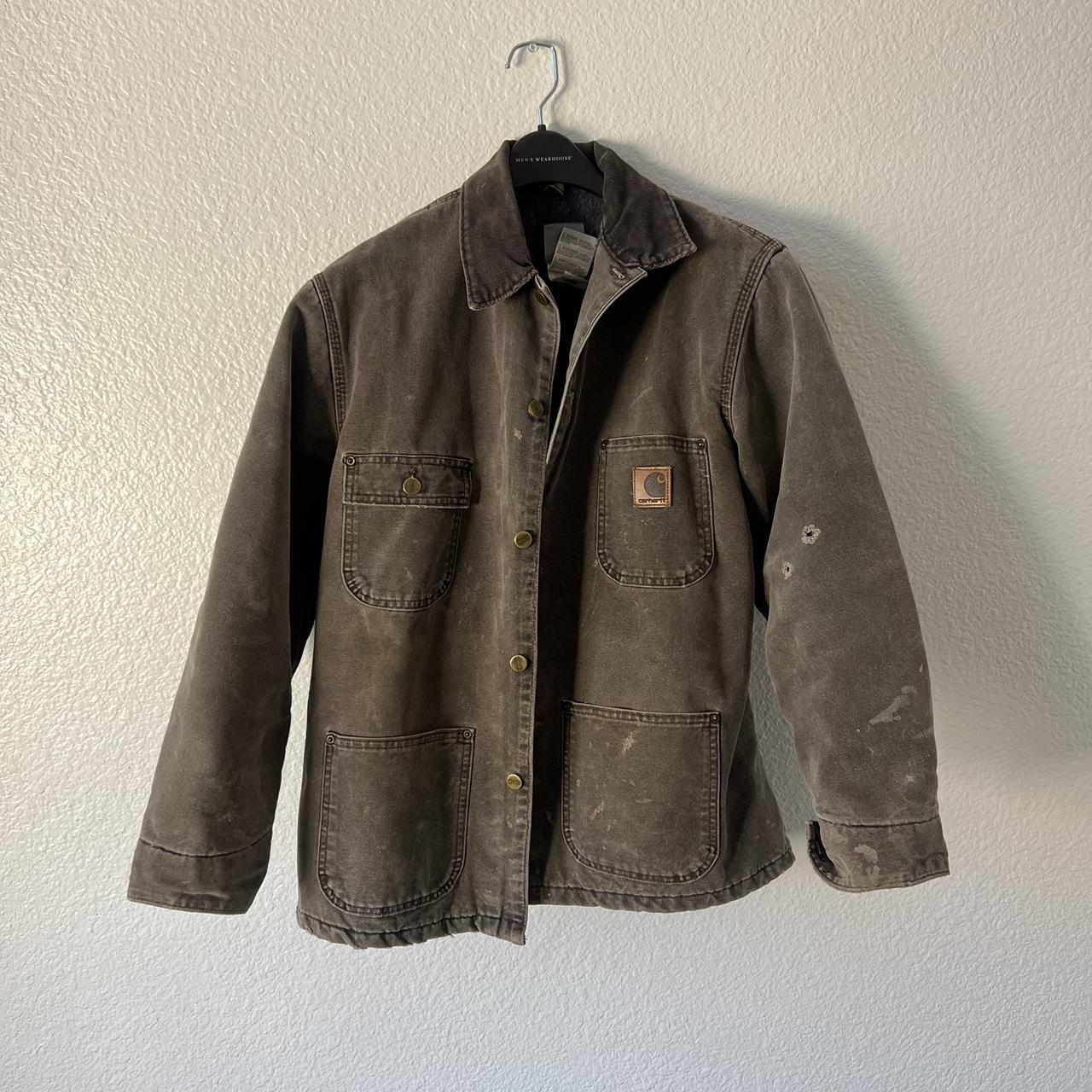 Vintage Carhartt Chore Jacket• 🍫 brown • size M... - Depop