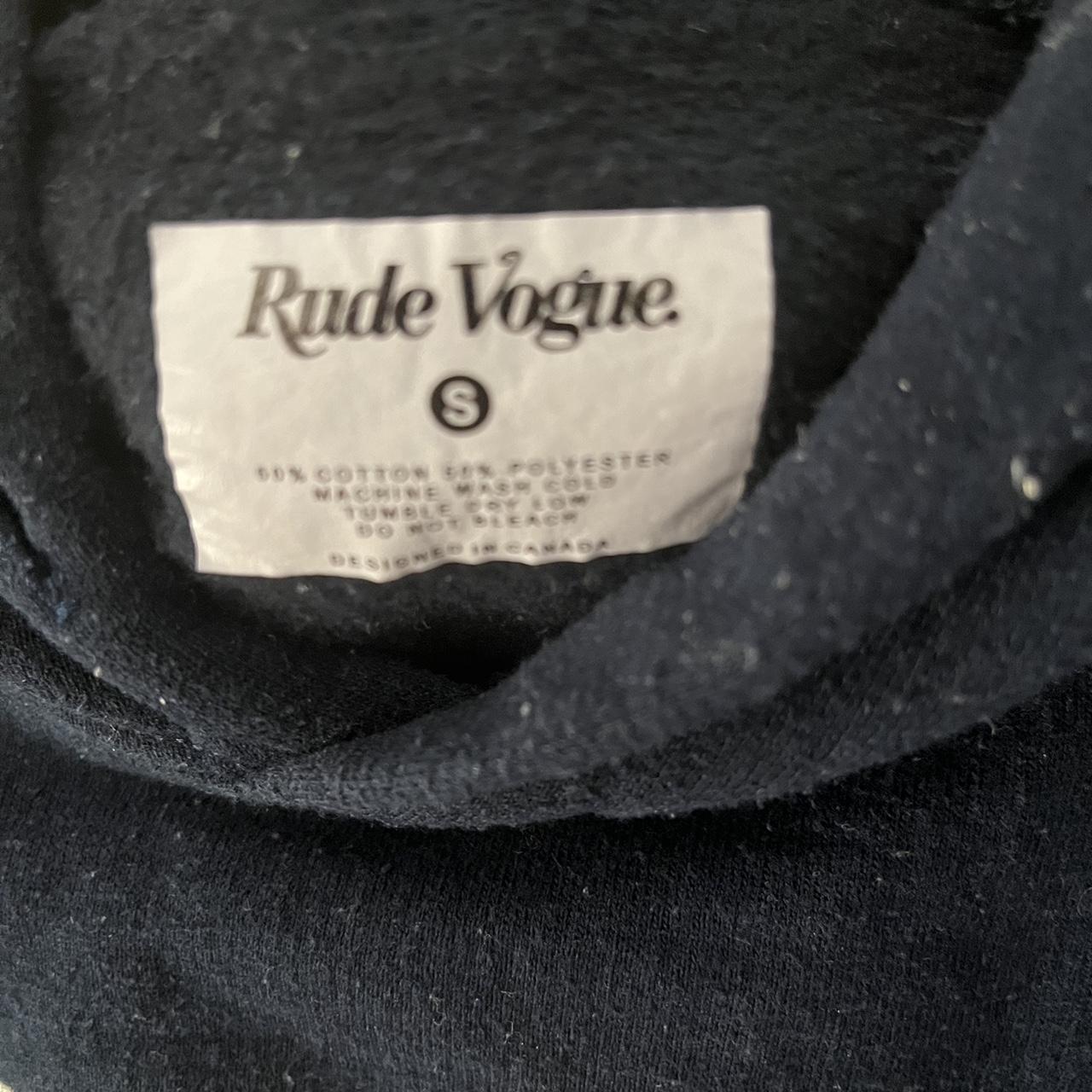 rude vogue men’s hoodie size Small (price is... - Depop