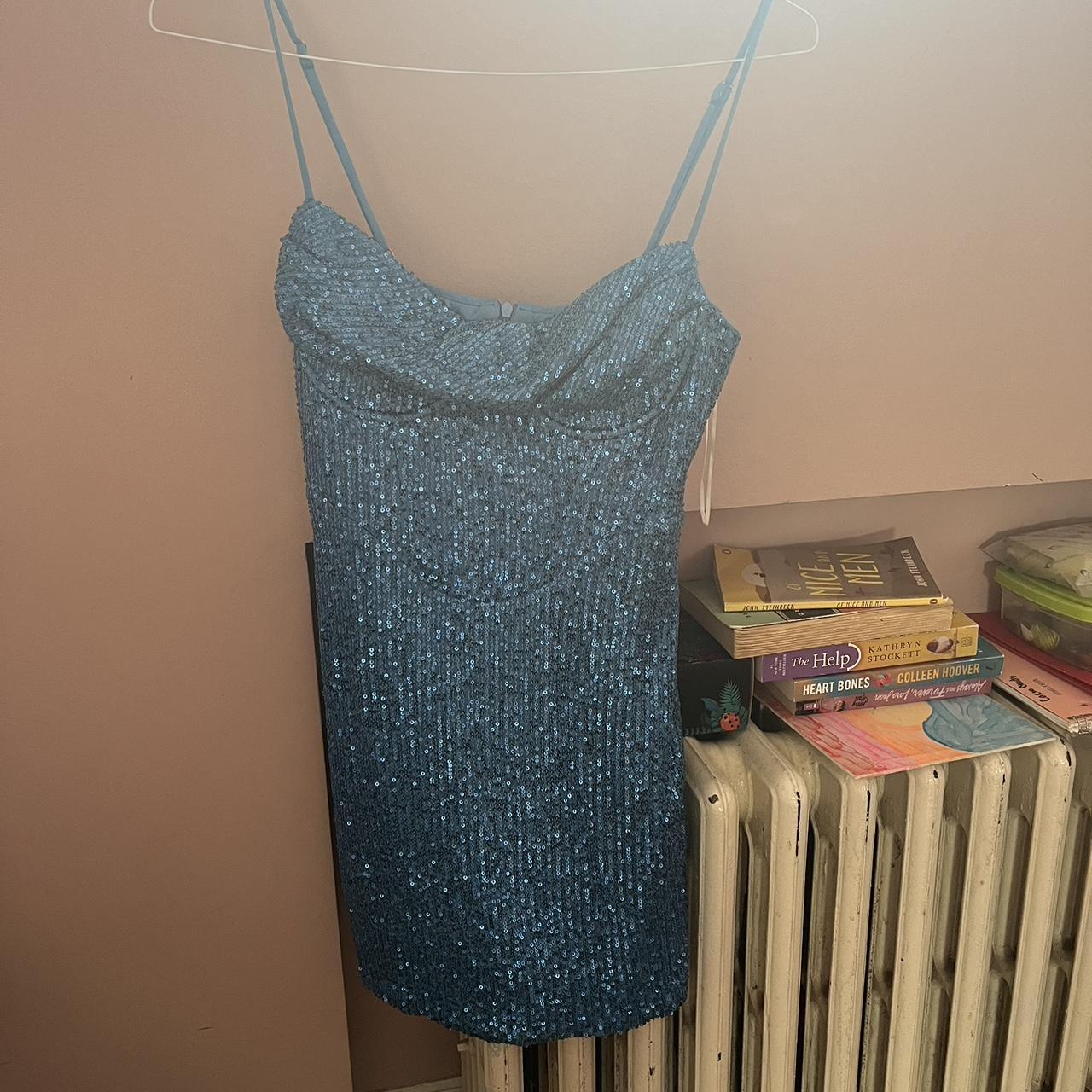 hello molly blue sequins dress women’s US 8 (willing... - Depop