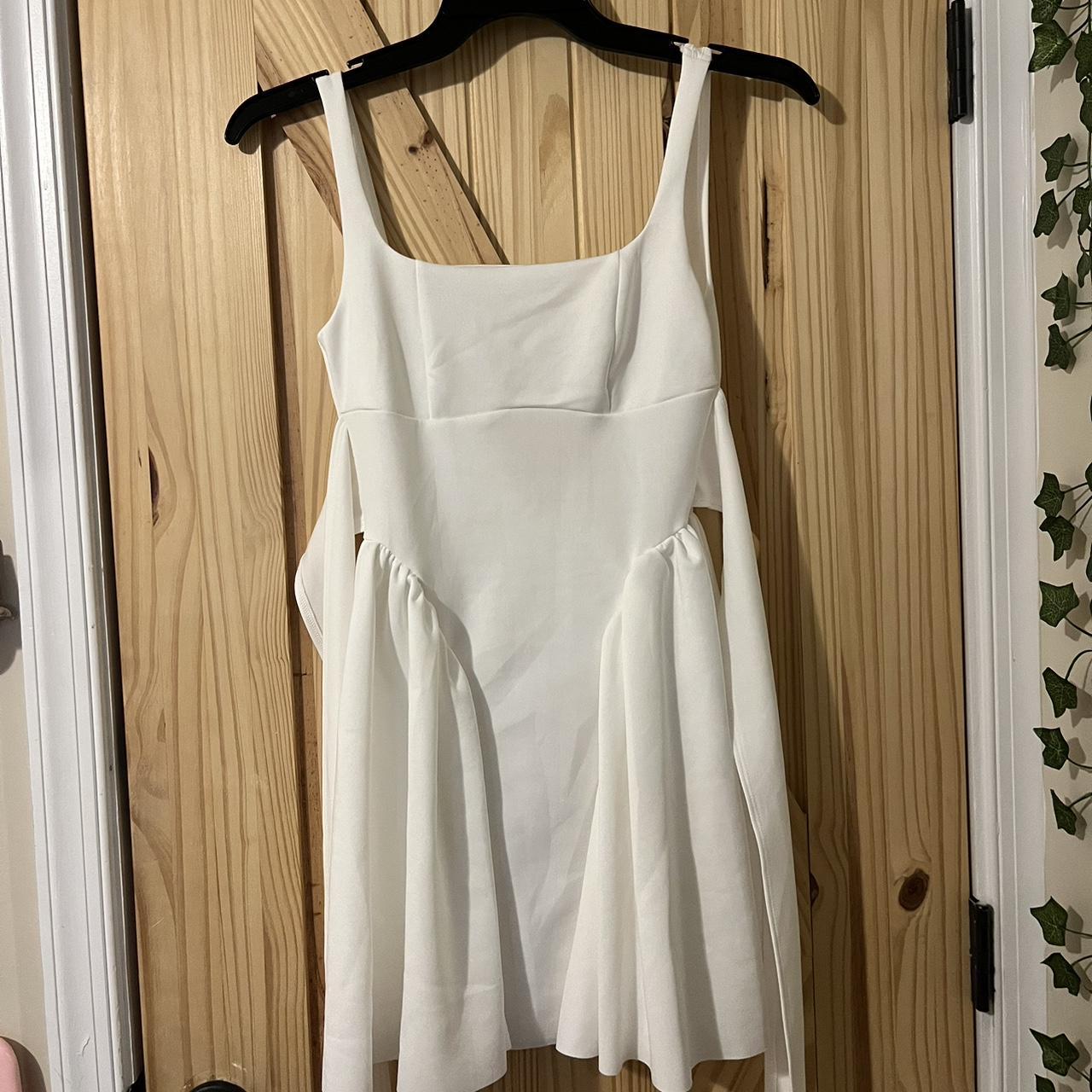 size M backless tie-back white dress. brand... - Depop