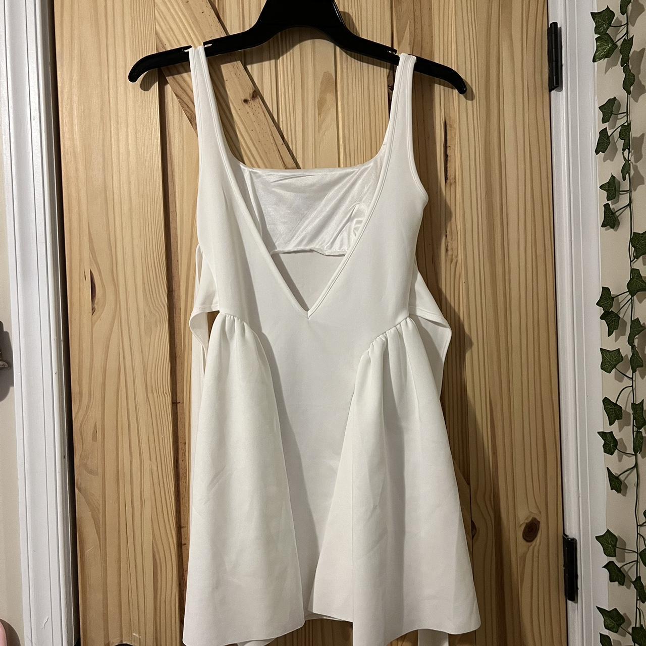 size M backless tie-back white dress. brand... - Depop
