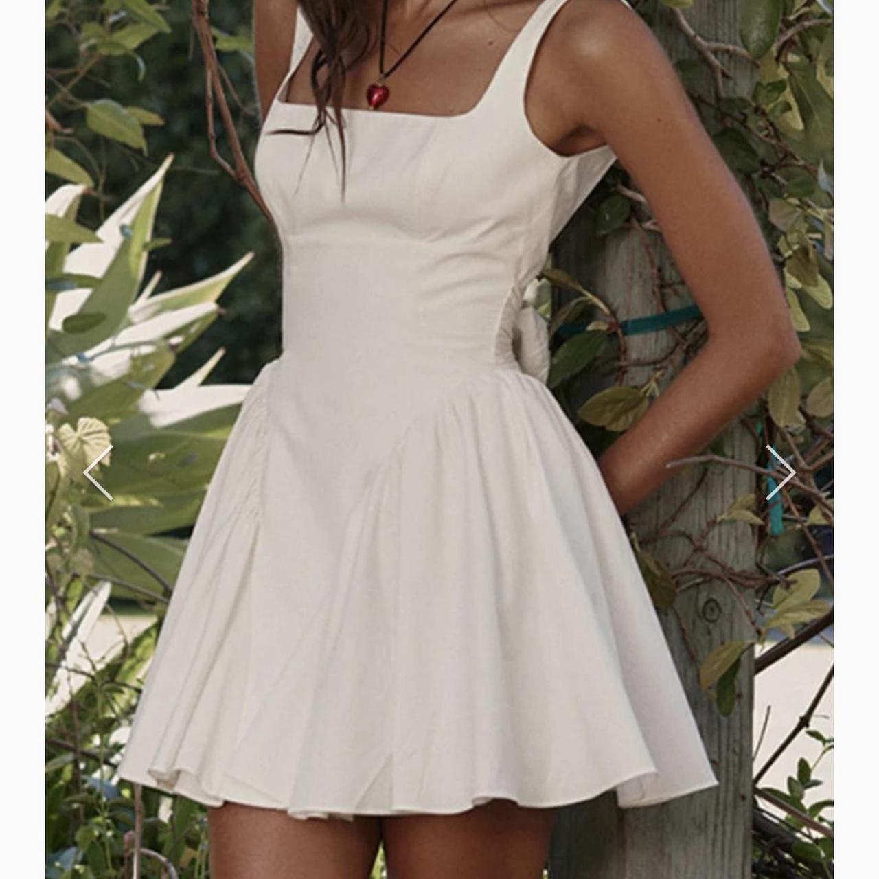 size M backless tie-back white dress. brand... - Depop